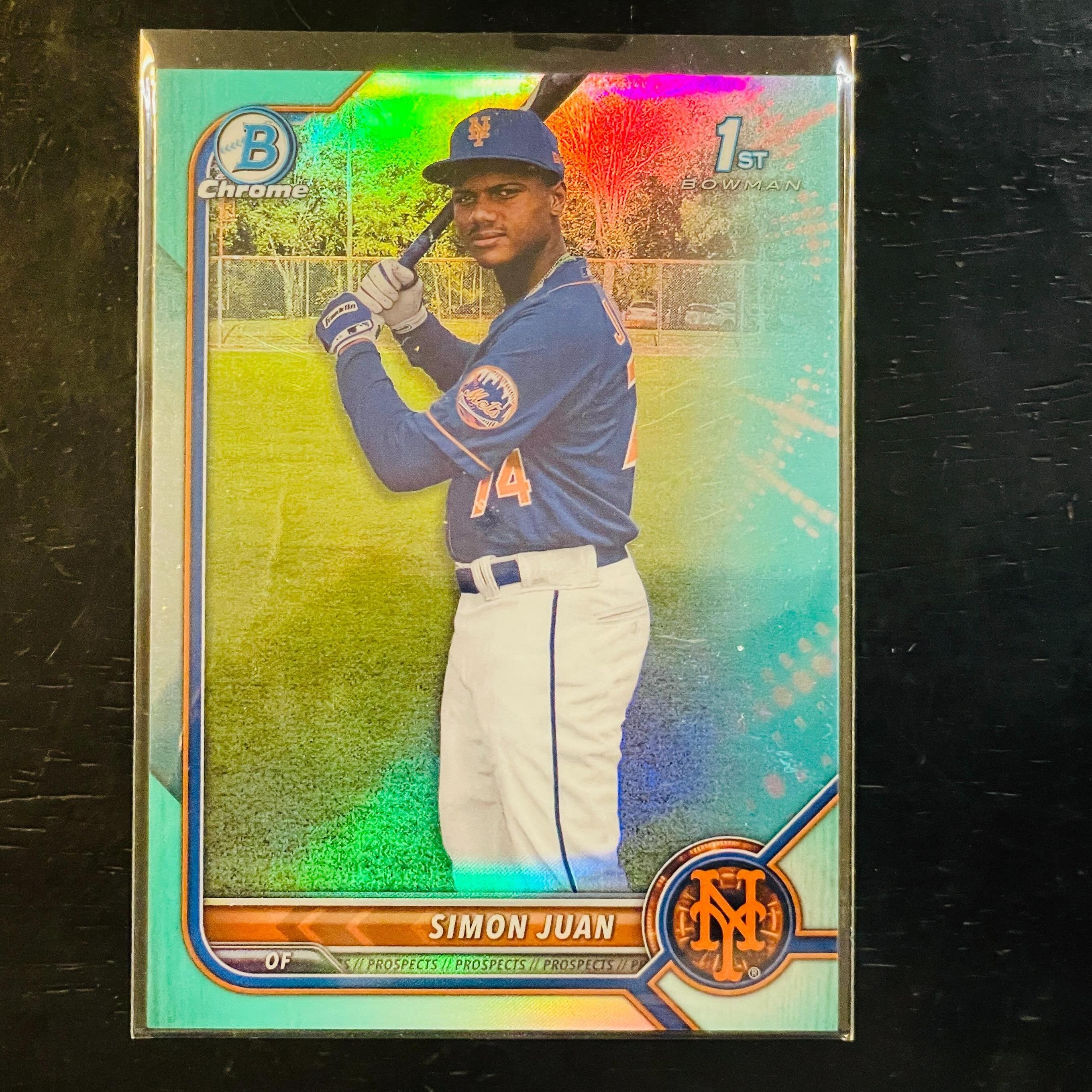 Simon Juan 2022 Bowman Draft Chrome 1st Prospect Card AQUA parallel ...