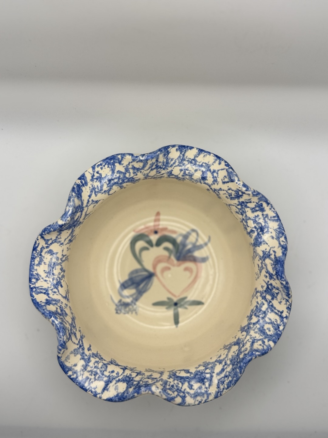 Ruffle Edged Pottery Bowl; Sponge Rim Ellis Prod Pottery Marshall, TX 6 ...