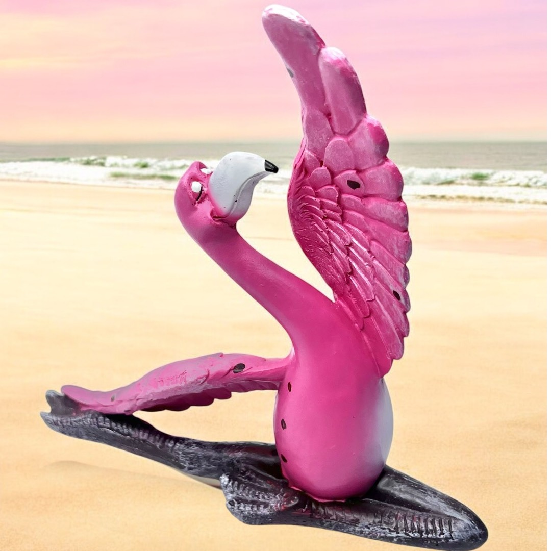 Flamingo Figurine Resin in a Dance Pose
