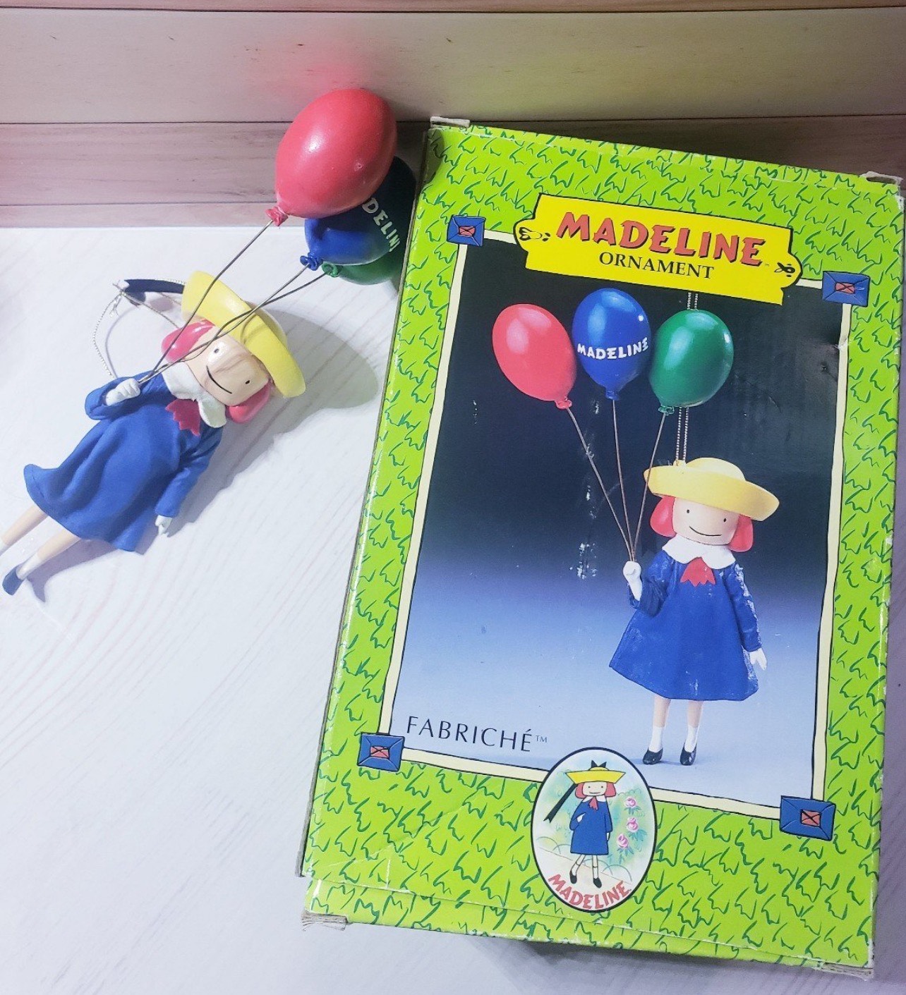 Rare Kurt Adler Vintage Madeline Figure with Balloons / Ornament Decor