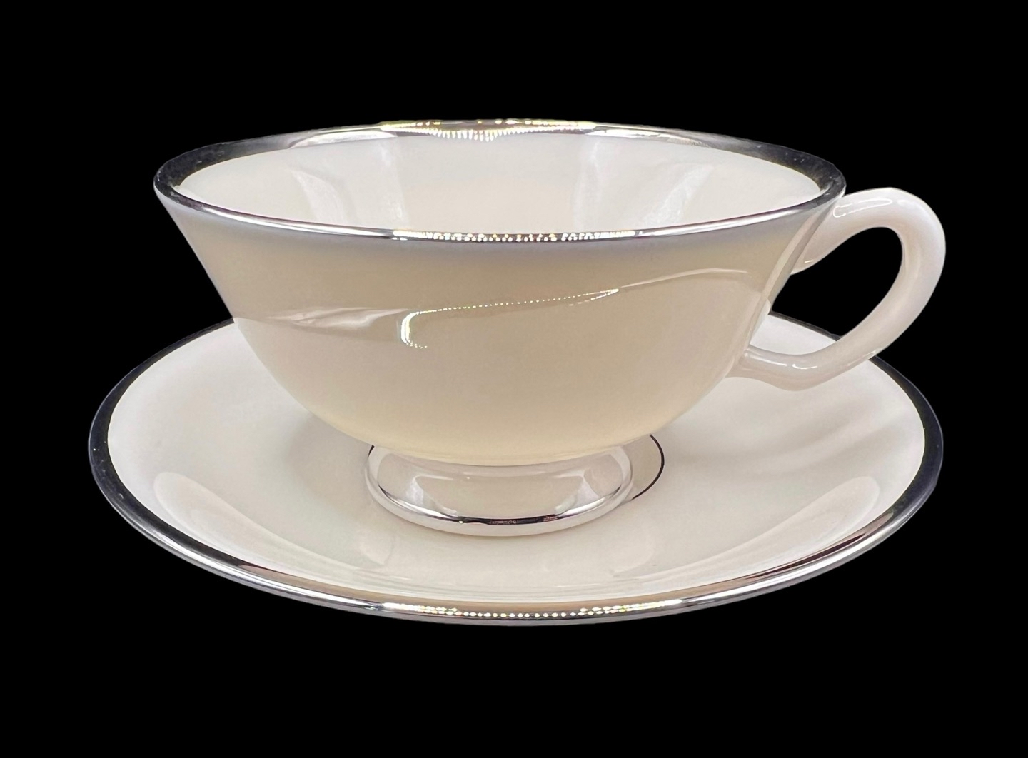 Lenox Montclair Bone China Tea Cup Saucer Set Platinum Presidential ...