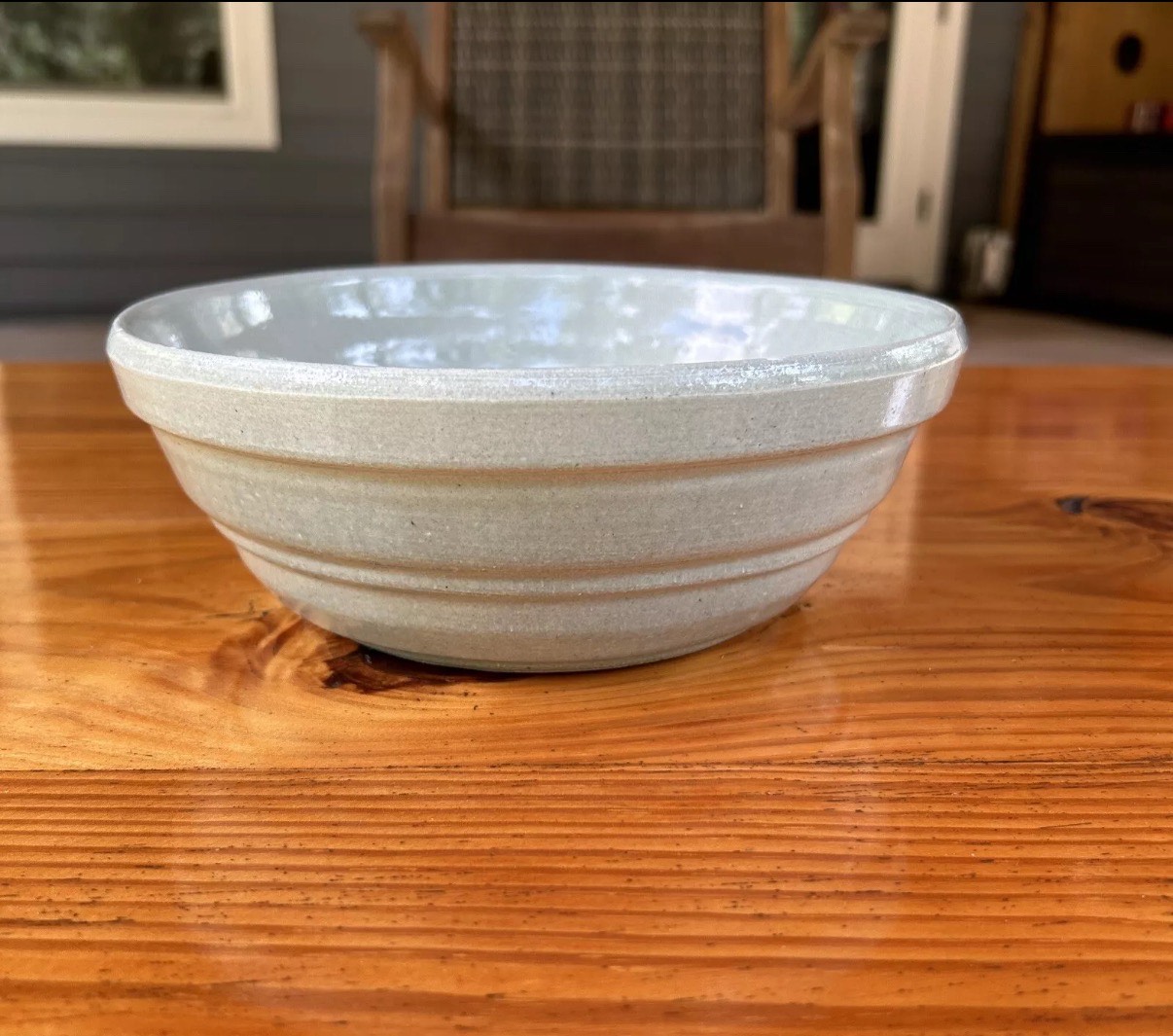 Vintage Mountainside Pottery MP Bowl 8.75” Lt Blue Green Made In USA