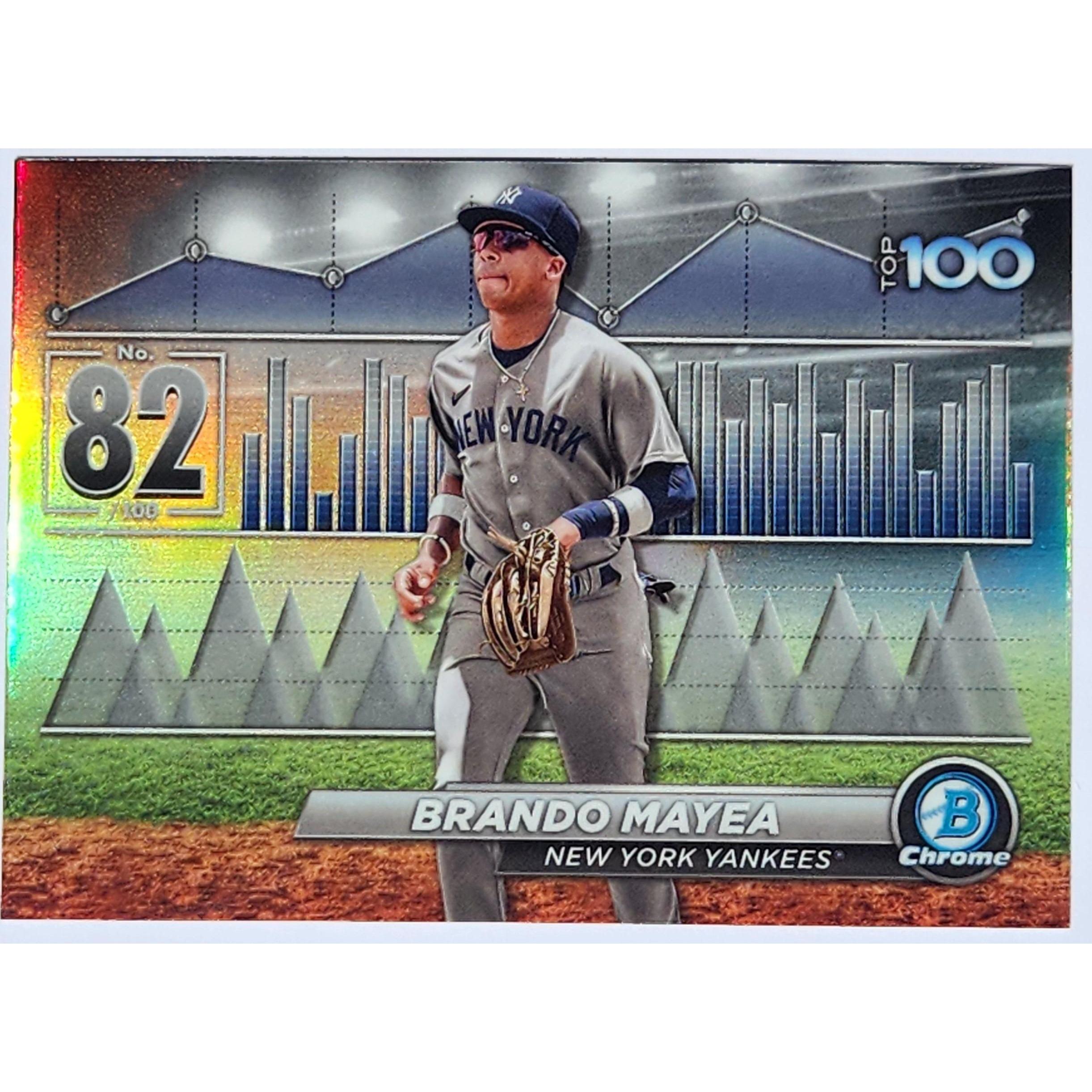 Brando Mayea 2024 Bowman Top 100 insert BTP-82 Yankees