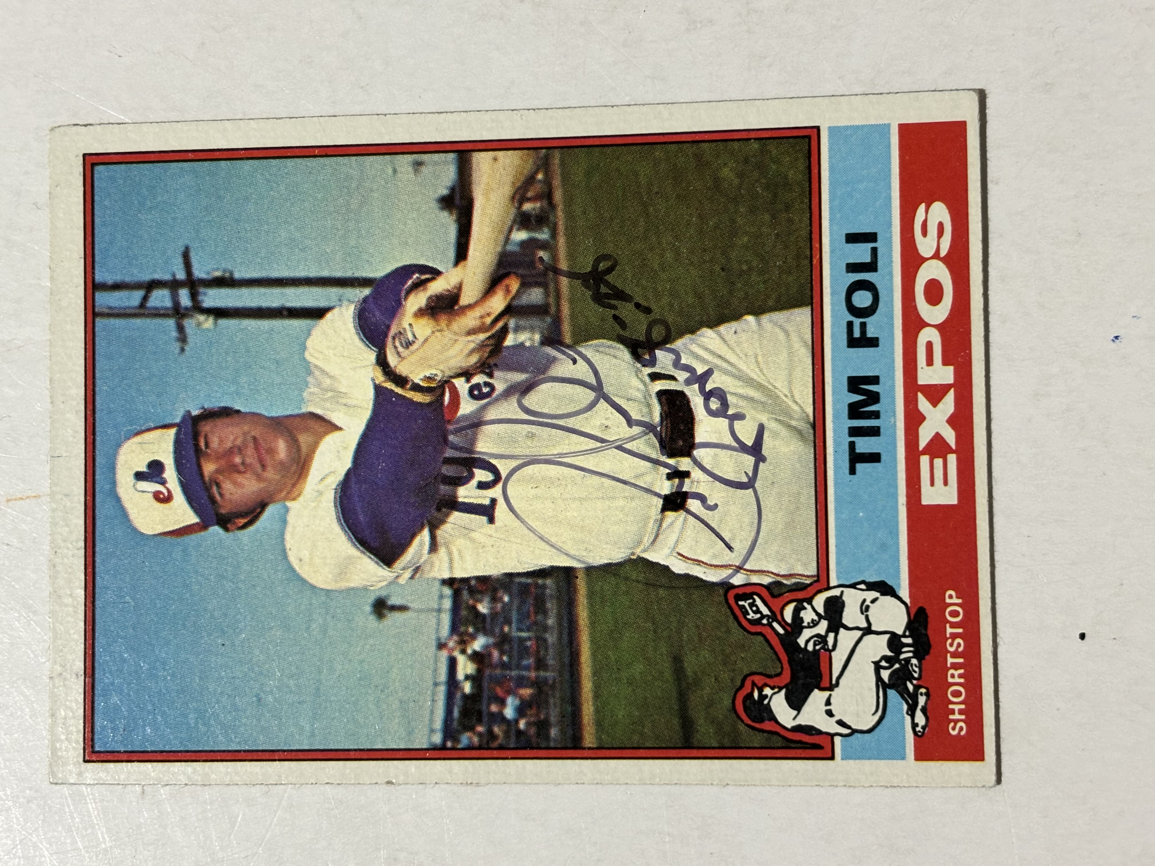 Tim Foli - 1976 Topps #397 signed Montreal Expos With Religious inscription