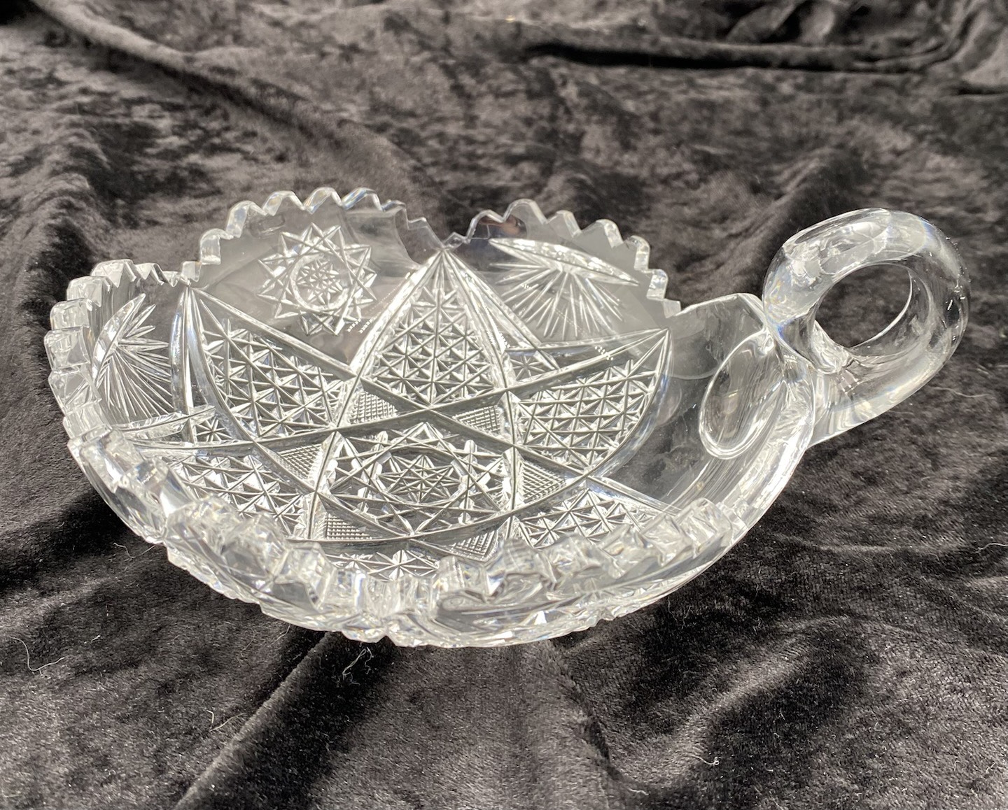Antique American Brilliant Period Cut Glass Nappy, 7", Hobstars ...