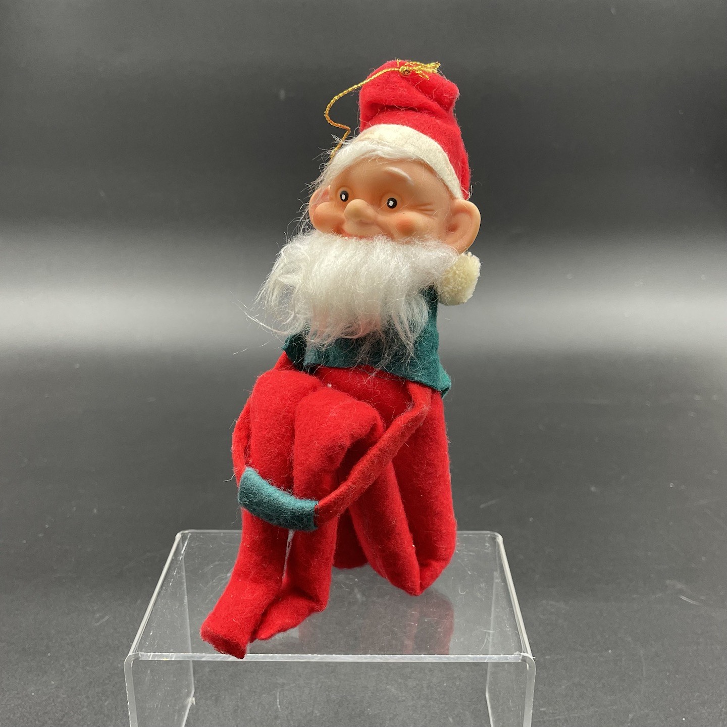 Knee Hugger Felt Elf Hanging Kitsch Kitschy Christmas Ornament Holiday