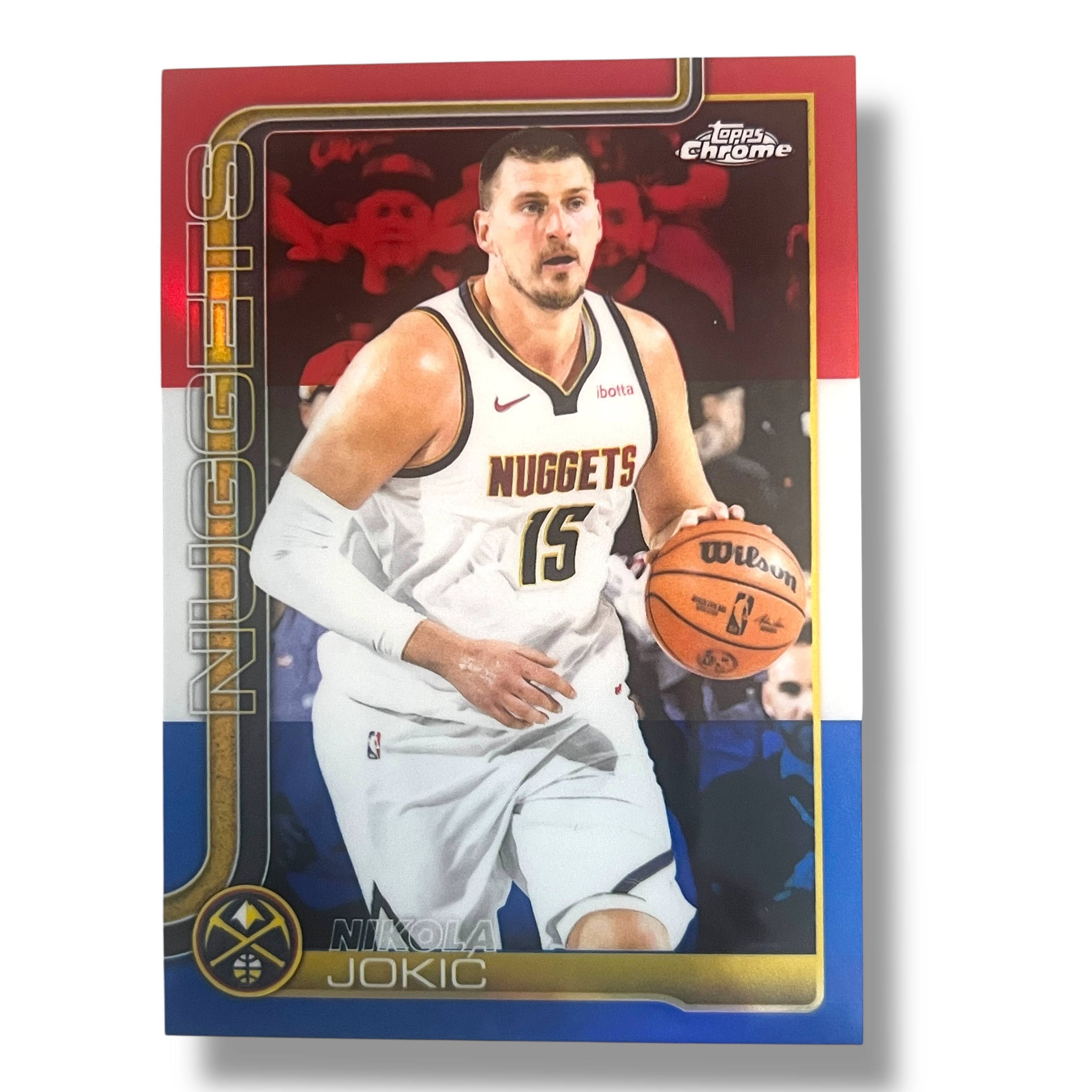 Nikola Jokic 2025-26 Topps Chrome Red White Blue Refractor Denver ...
