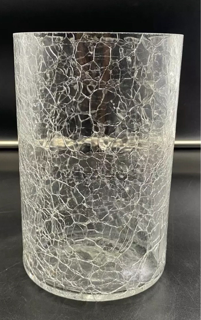 Blenko Glass Crystal Crackle Hurricane Chimney Lamp Cut Piece