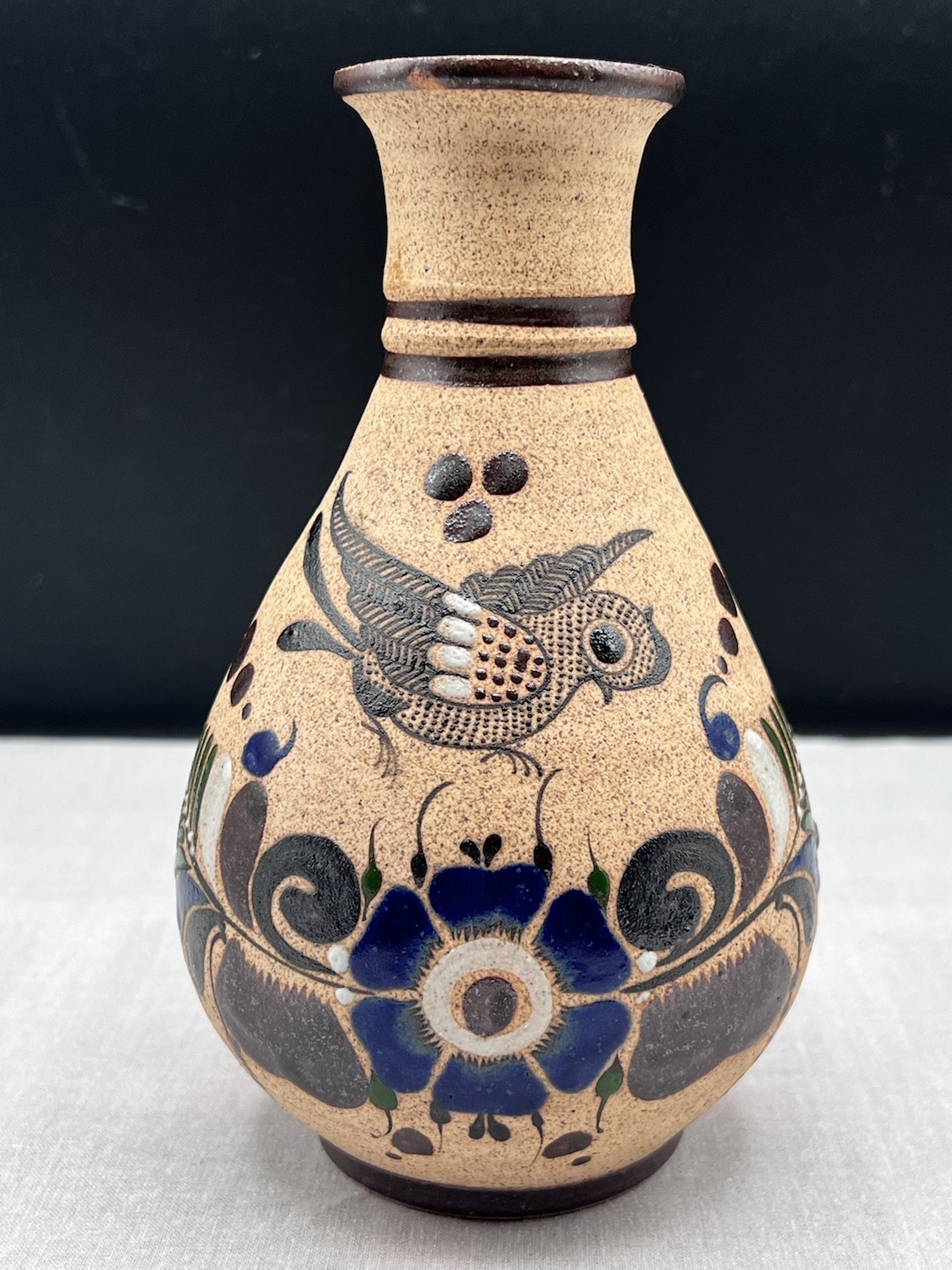 Vintage Handmade Mexican Tonala Style Sandstone Pottery/Clay Vase With ...