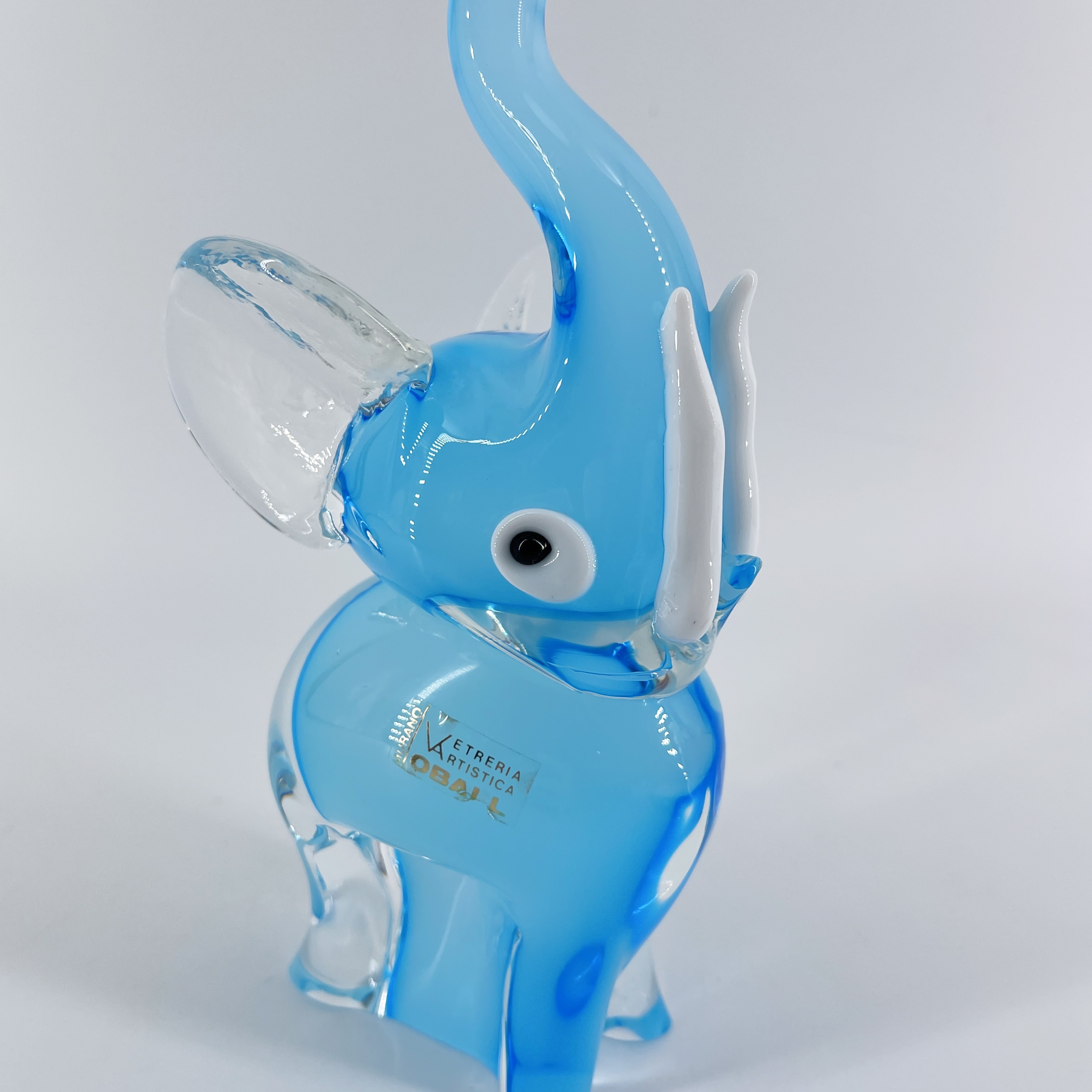 005 Murano Oball Vetreria Artistica Blown Glass 7" Elephant Figurine ...
