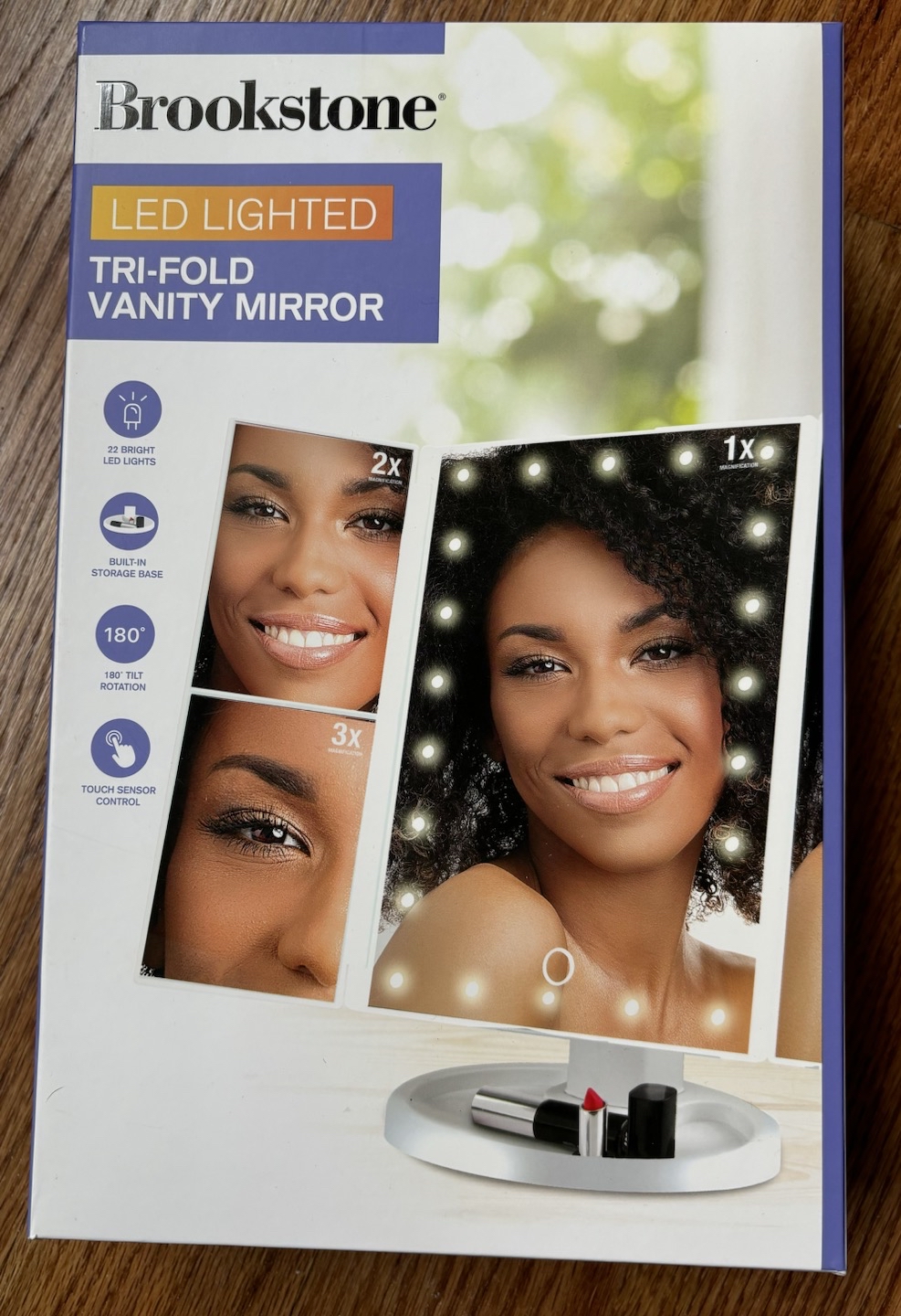 Brookstone Tri-Fold Vanity Mirror New