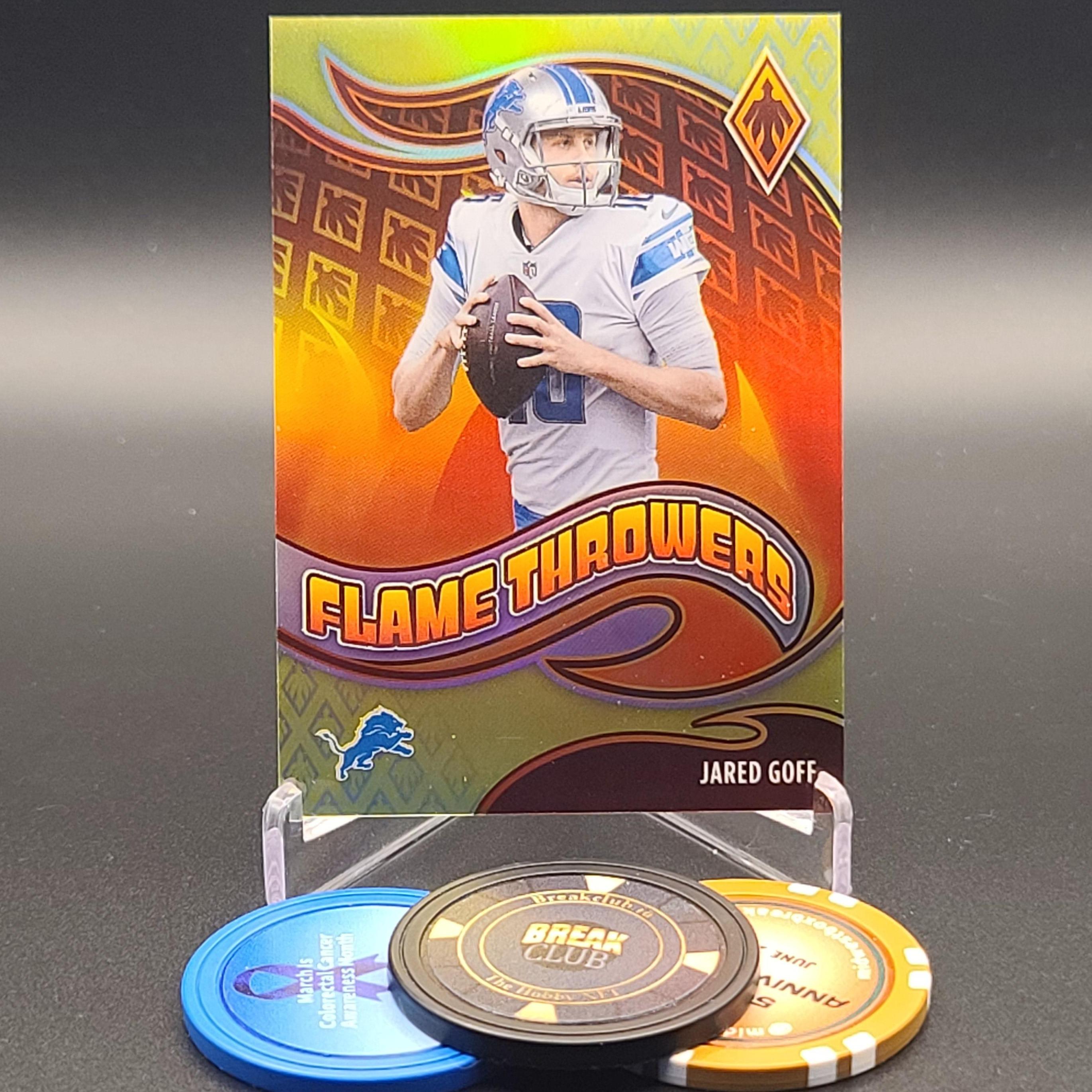 Jared Goff 2021 Panini Phoenix Football Flame Throwers Insert Card ...