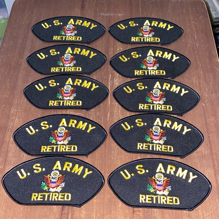 10 Us Army Retired Patches Iron-on