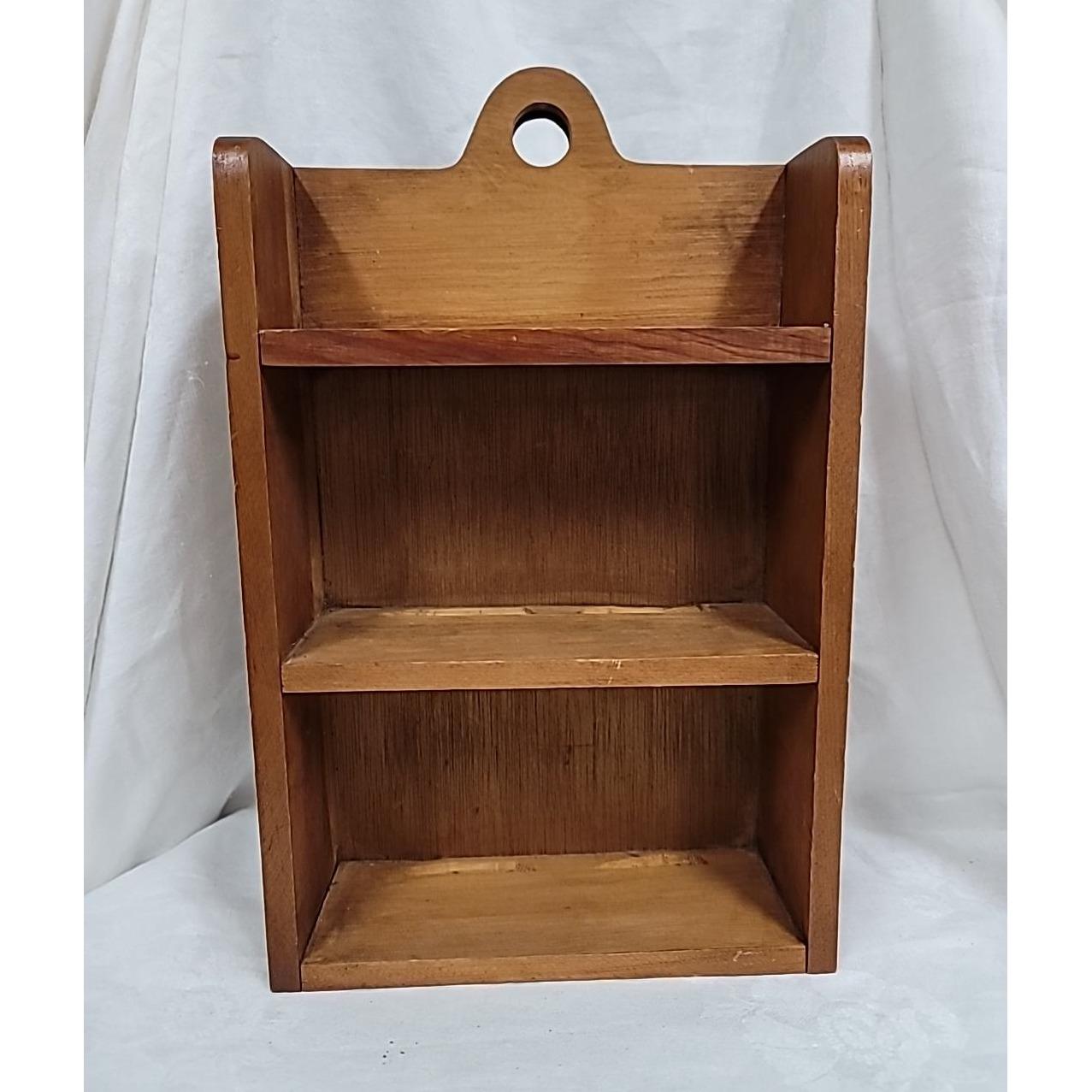 Vintage Wooden MCM Spice Rack Display Shelf