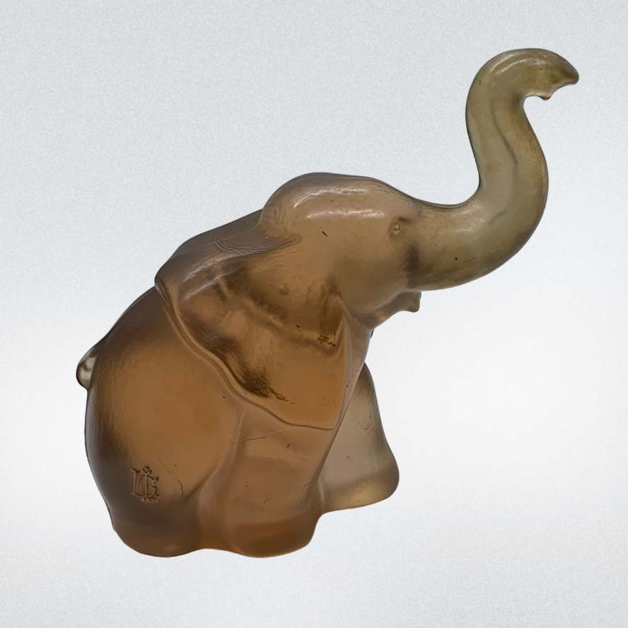 08. VTG Heisey Imperial Lenox Small Elephant Pink Satin Glass Excellent ...