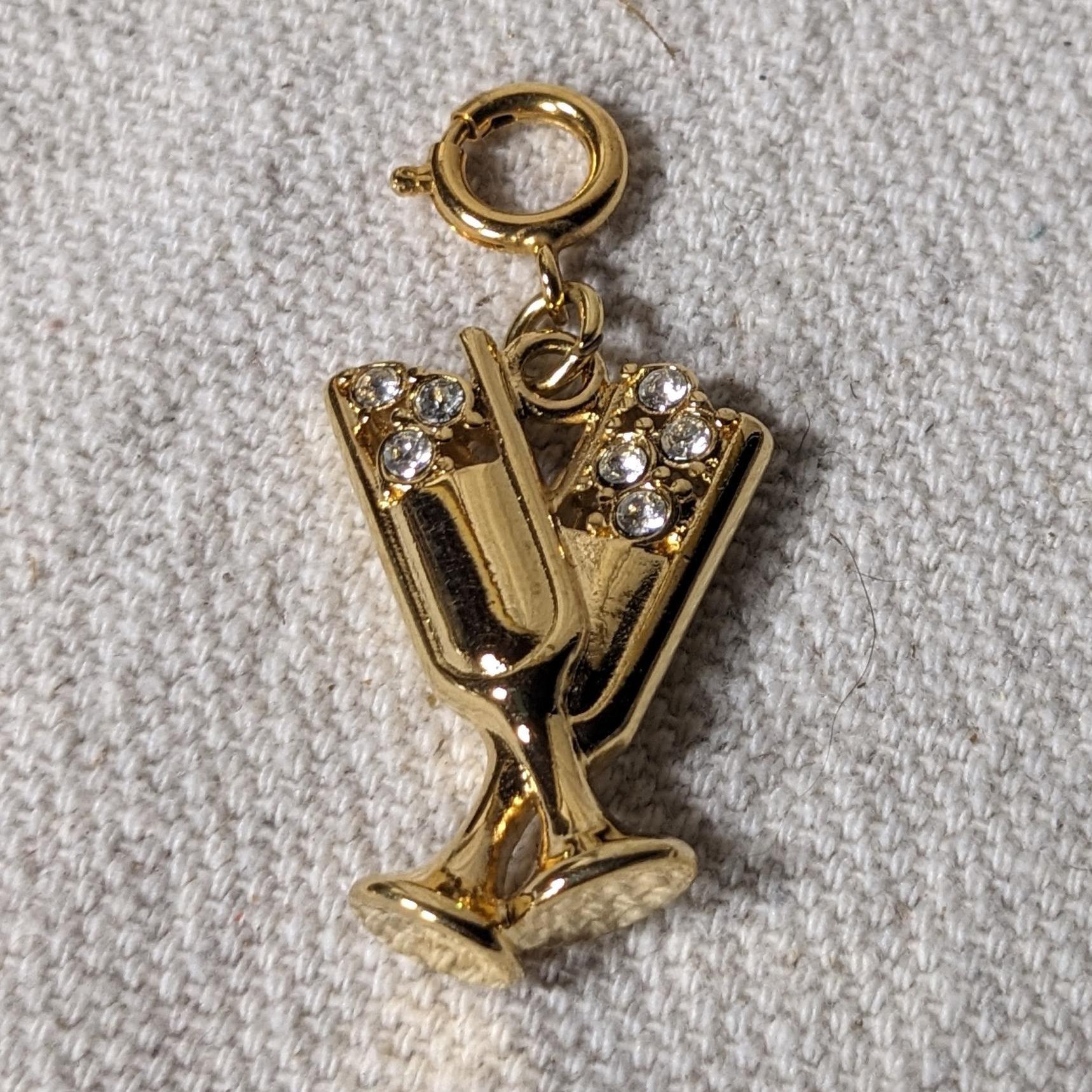 Monet Champagne Glass Charm