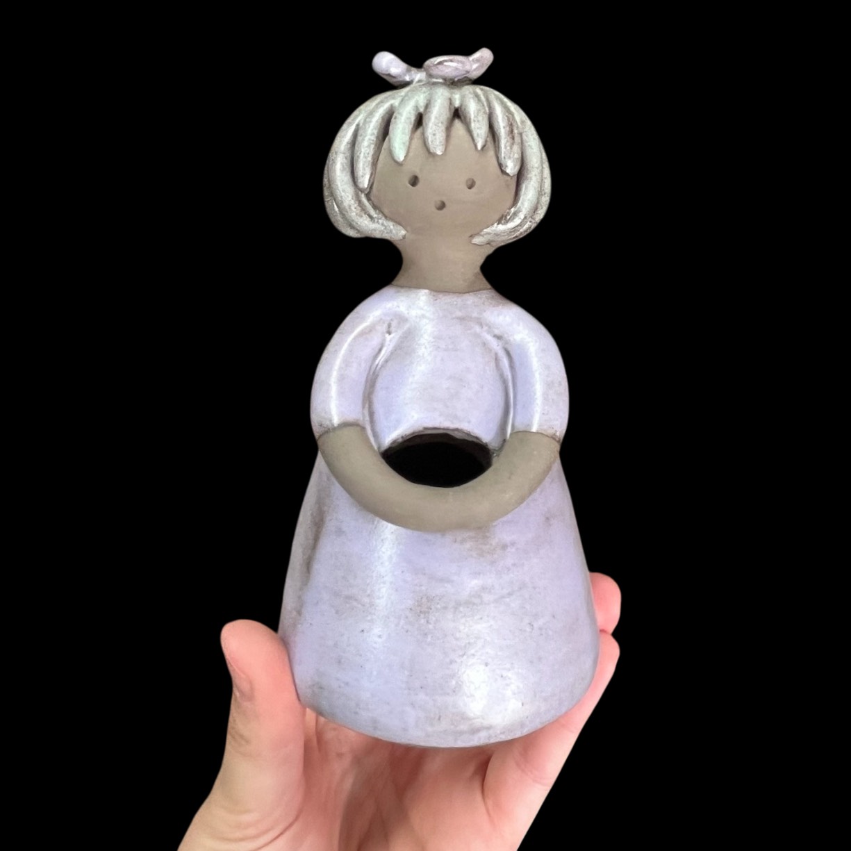 Elbogen Keramik Dried Flower Vase Girl Figurine, Elbogen Pottery Girl ...