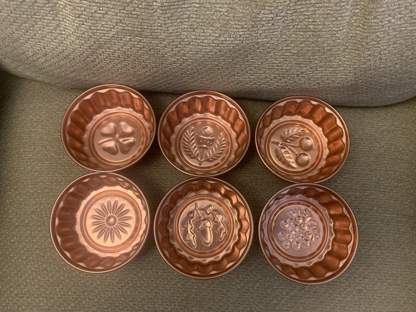 Set Of 6 Copper Color Aluminum Dessert Molds