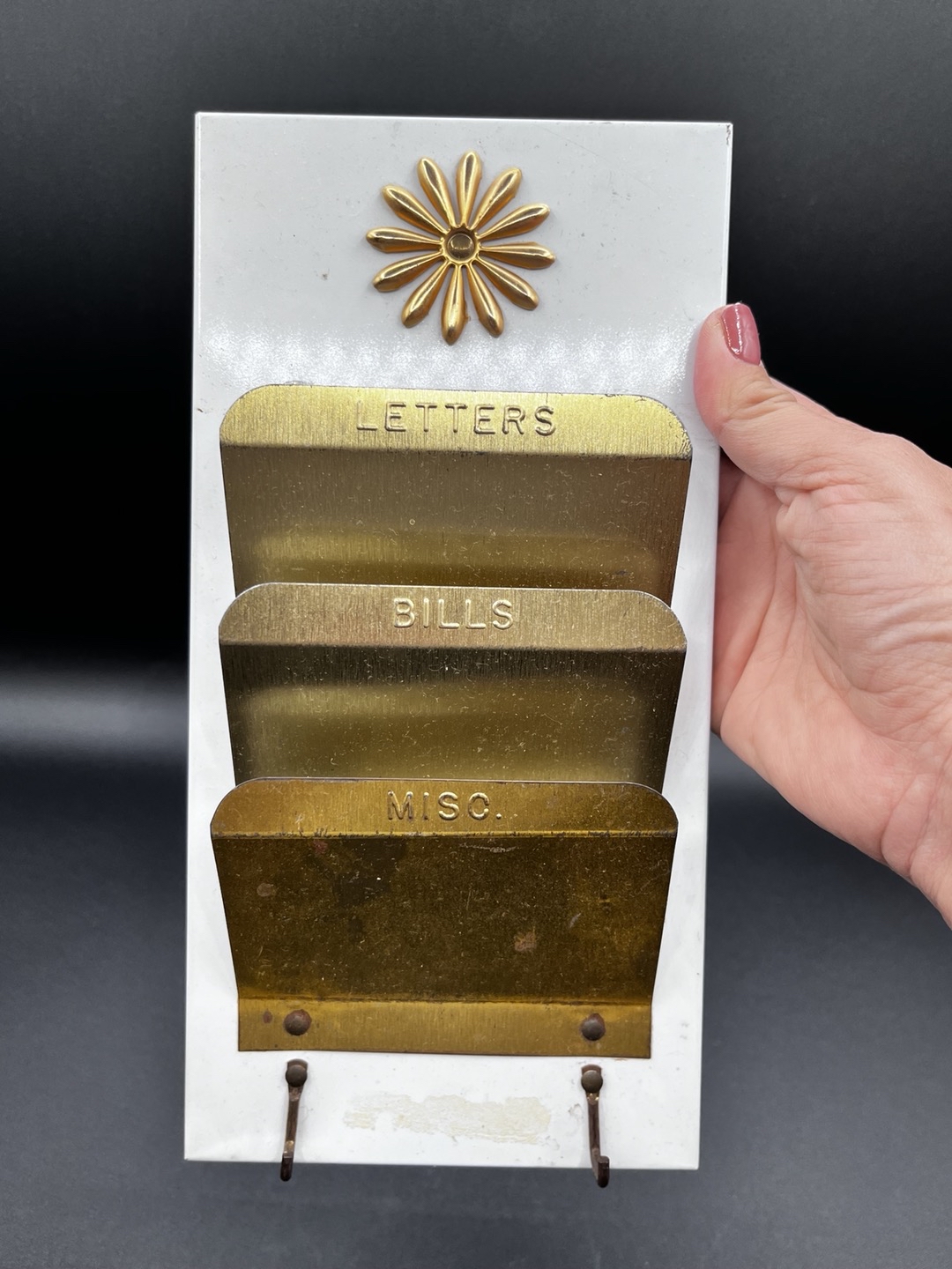 Retro 1950s Eklind Metal Mail & Bills Wall Hanging Handy Organizer ...