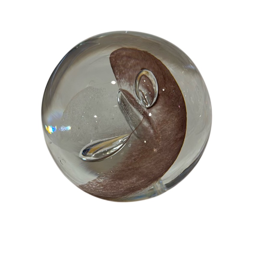 Handblown Art Glass Paperweight / Controlled Asymmetrical Bubbles With ...
