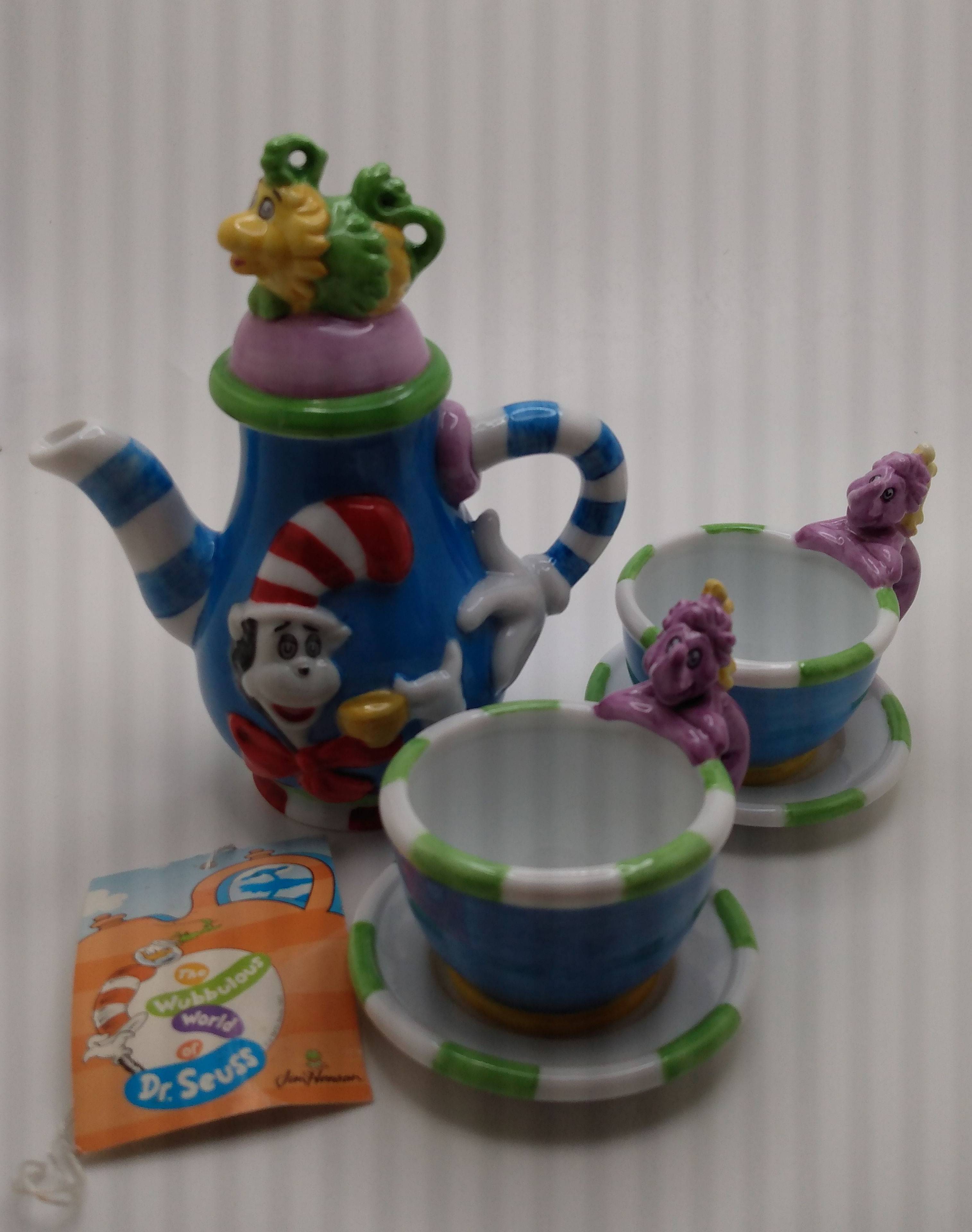 025 TT Cat in the Hat Mini Tea Set by PerJinkities 6 Piece Miniature Set