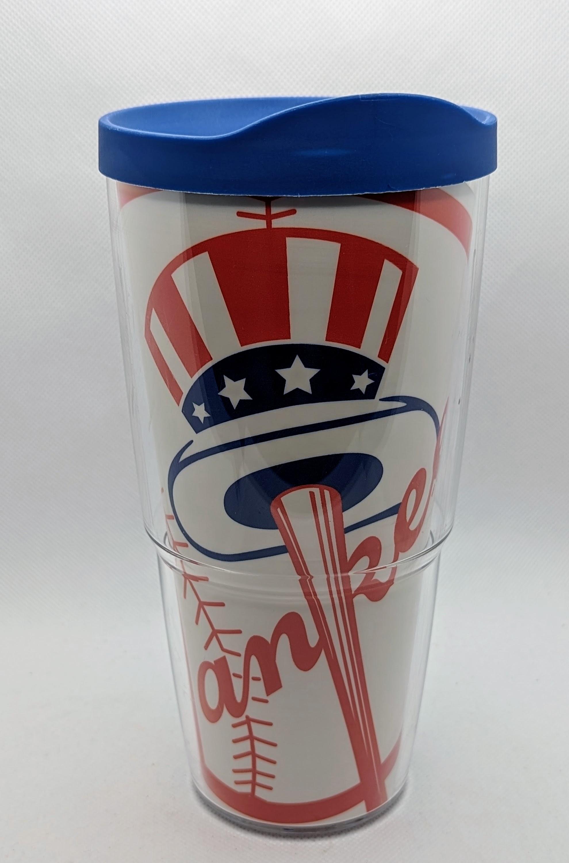 New York Yankees Hot Cold Tervis Tumbler 24oz Travel Lid Clear Made in USA