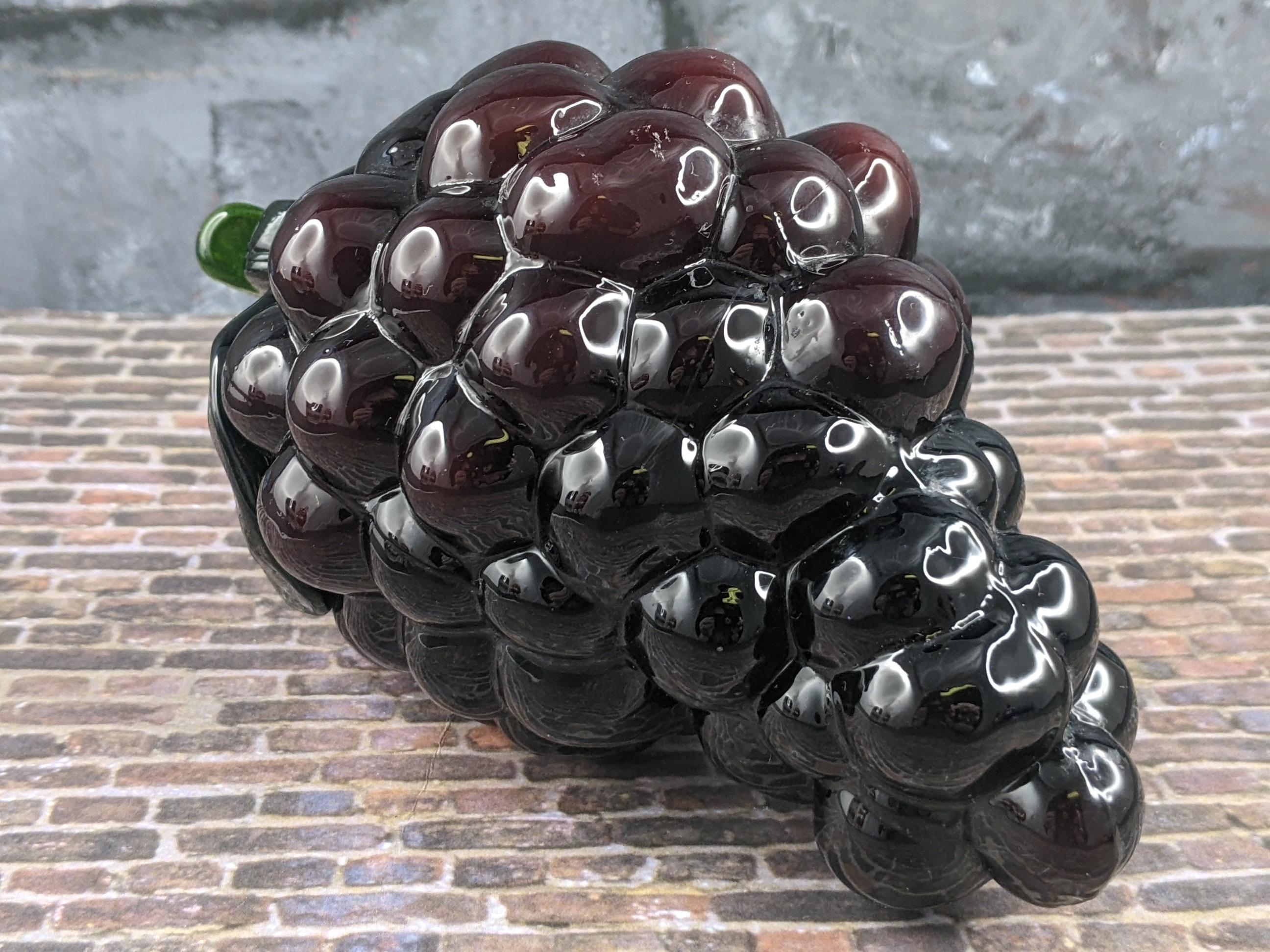 Blenko Art Glass Blown Molded Glass Grapes Dark Purple Fruit Molded ...