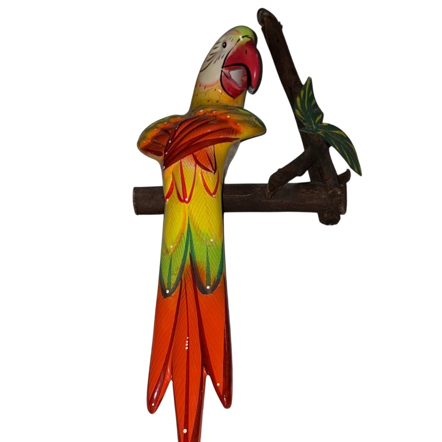 Talavera Macaw Parrot Bird On Perch Ceramic Mexican Pottery Hanging ...