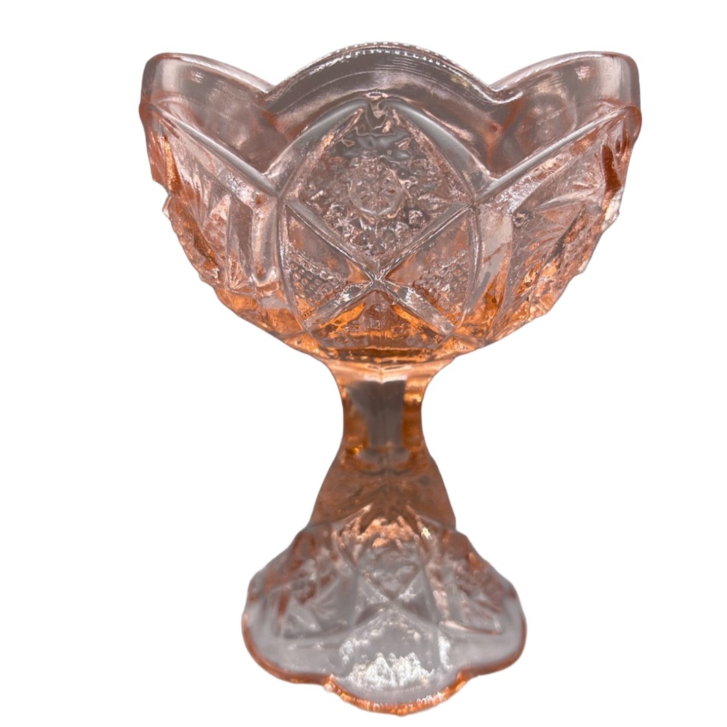 24118 Pink Depression Glass Compote EAPG 6” ️
