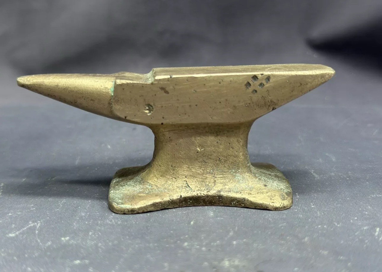 Vintage Miniature Solid Brass Jewelers Anvil Made In USA By Max
