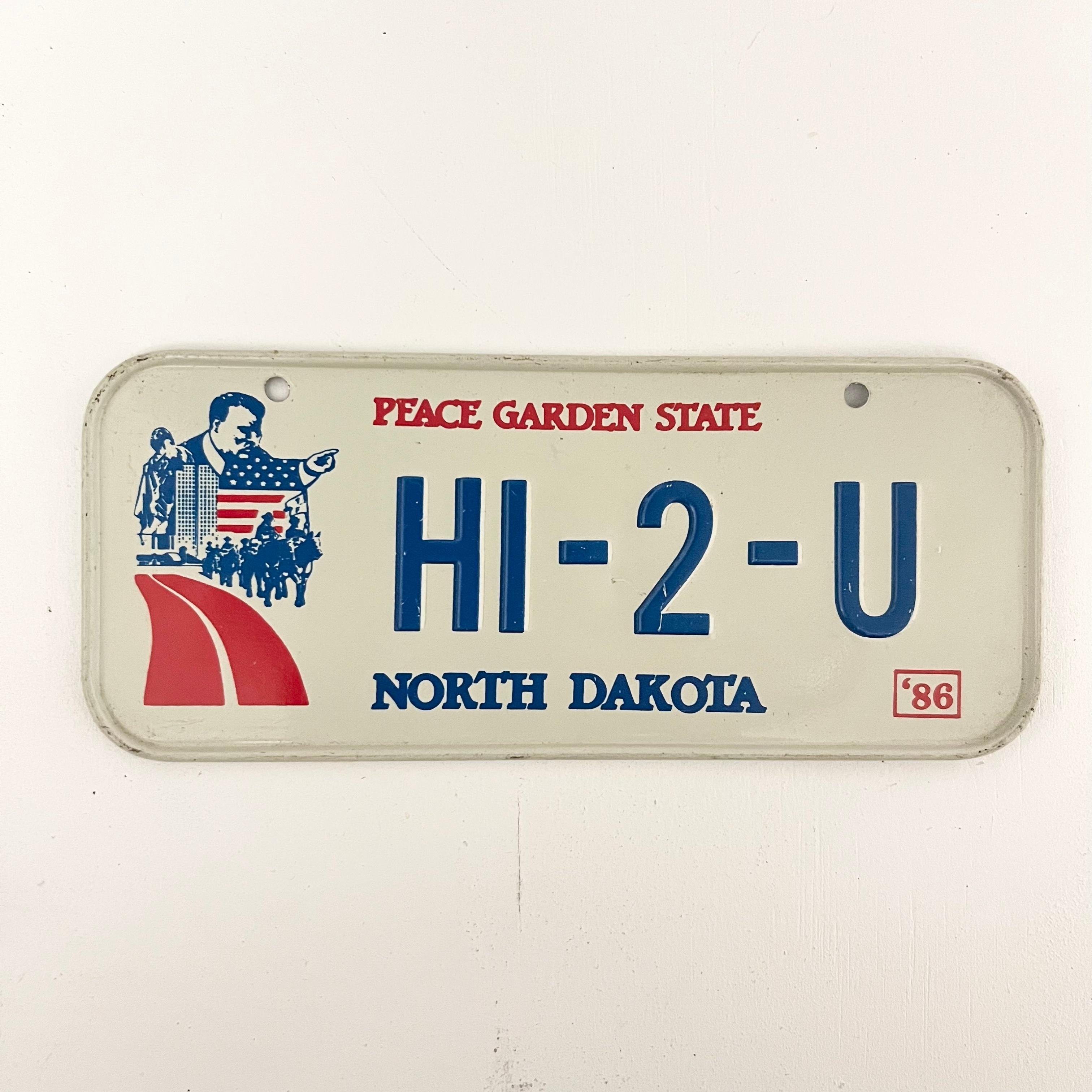 North Dakota State License Plate Mini Vintage 1980s Post Cereal Premium