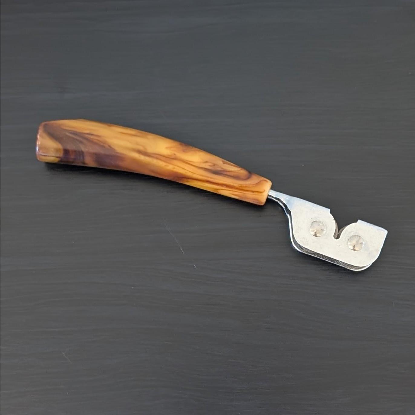 Vintage Bakelite Knife Pull Thru Sharpener Butterscotch Swirl Handle ...