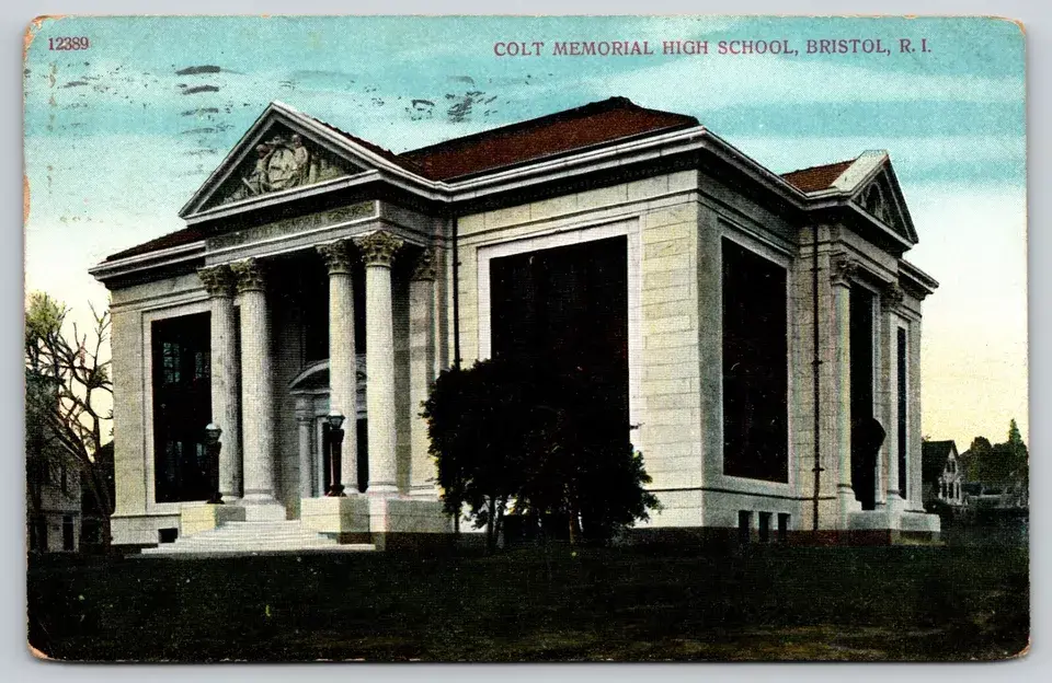 Postcard Colt Memorial High School Bristol Rhode Island - 5351