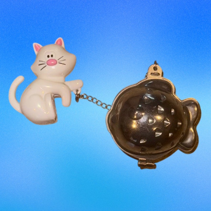 Kitty Cat with Stainless Steel Fish Tea Infuser
