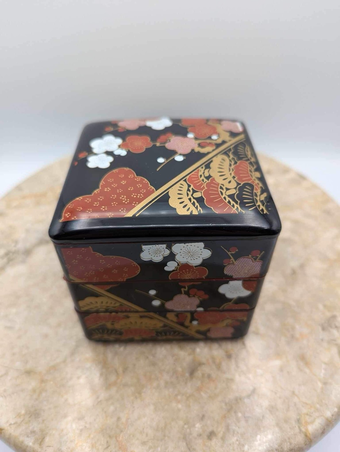 Vintage Japanese Stack Bento Box Lunch Container 3-Tiers Made in Japan ...