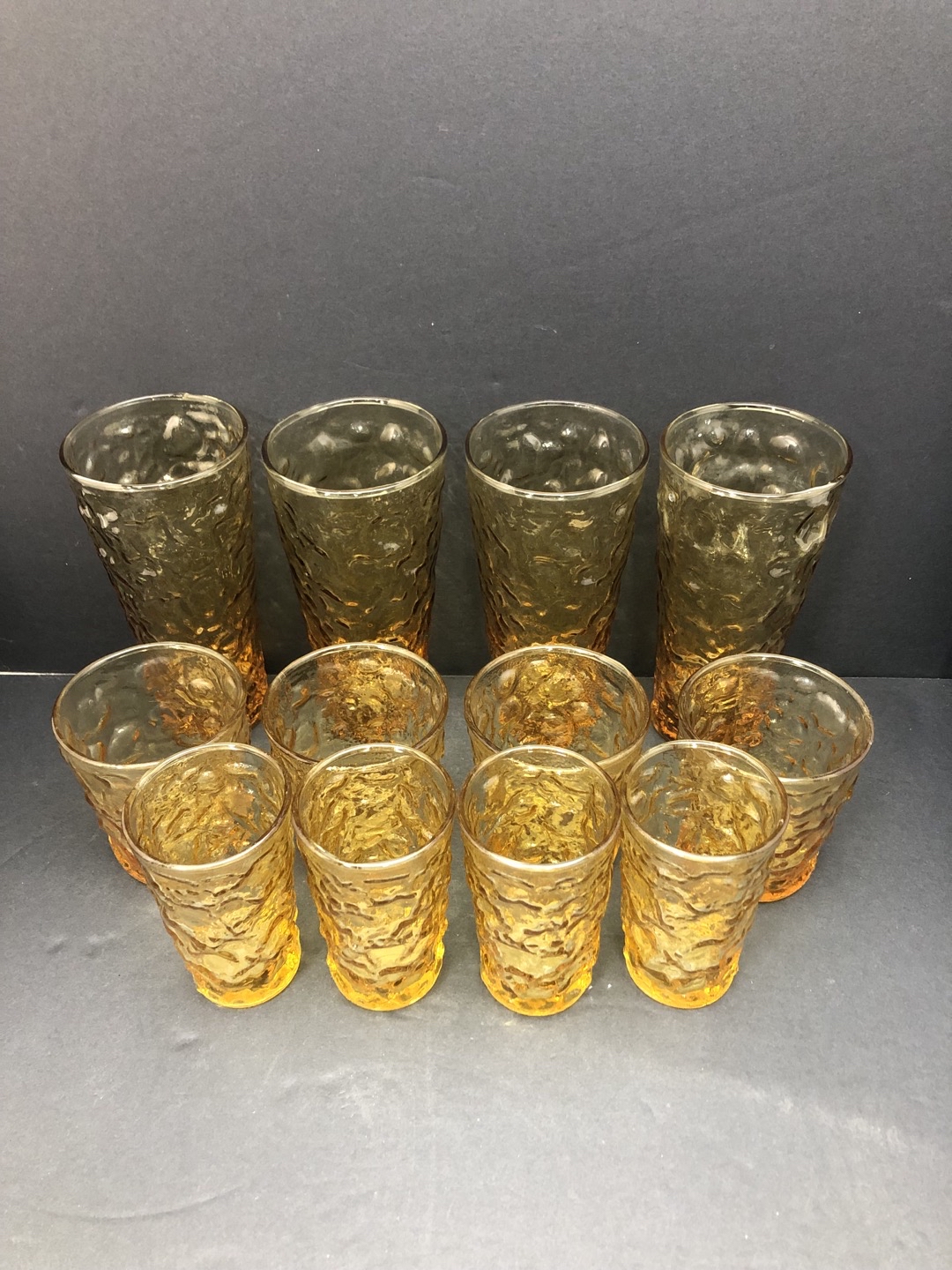 Amber Anchor hocking lido milano glass set of 12