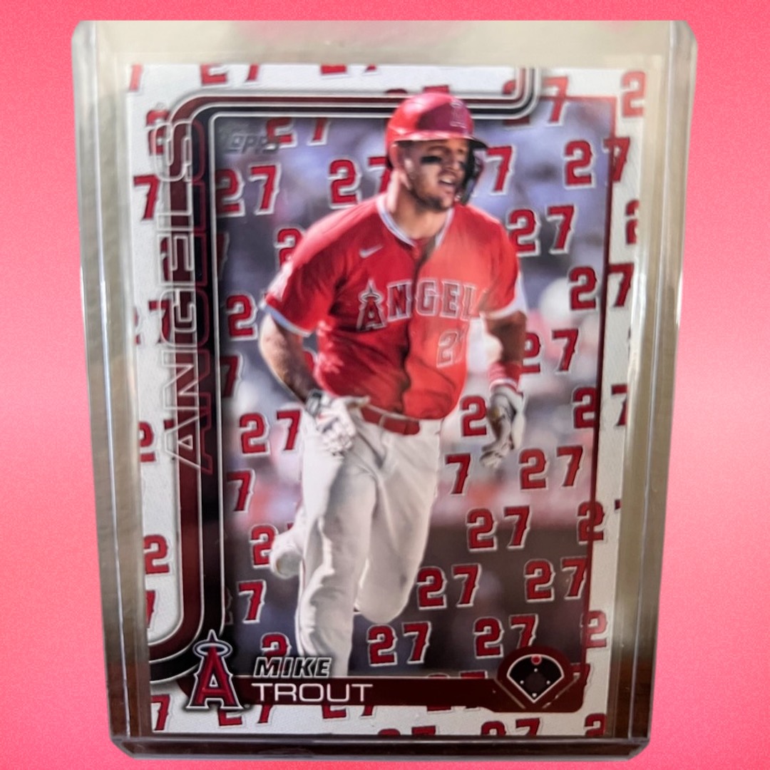 Mike Trout - 2025 Topps Series 1 - Number Variation 10/27 - Los Angeles ...