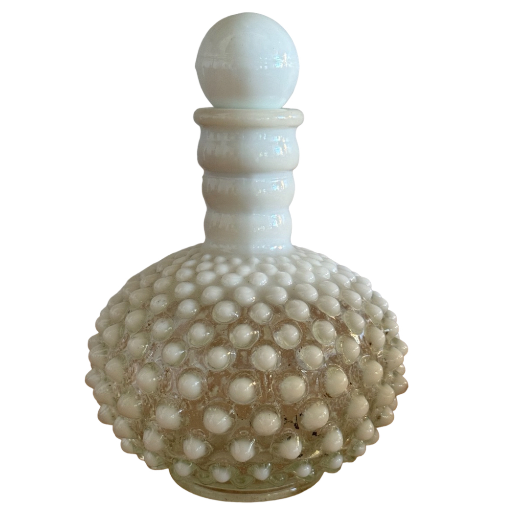 Fenton opalescent hobnail pattern, cologne bottle, barber bottle