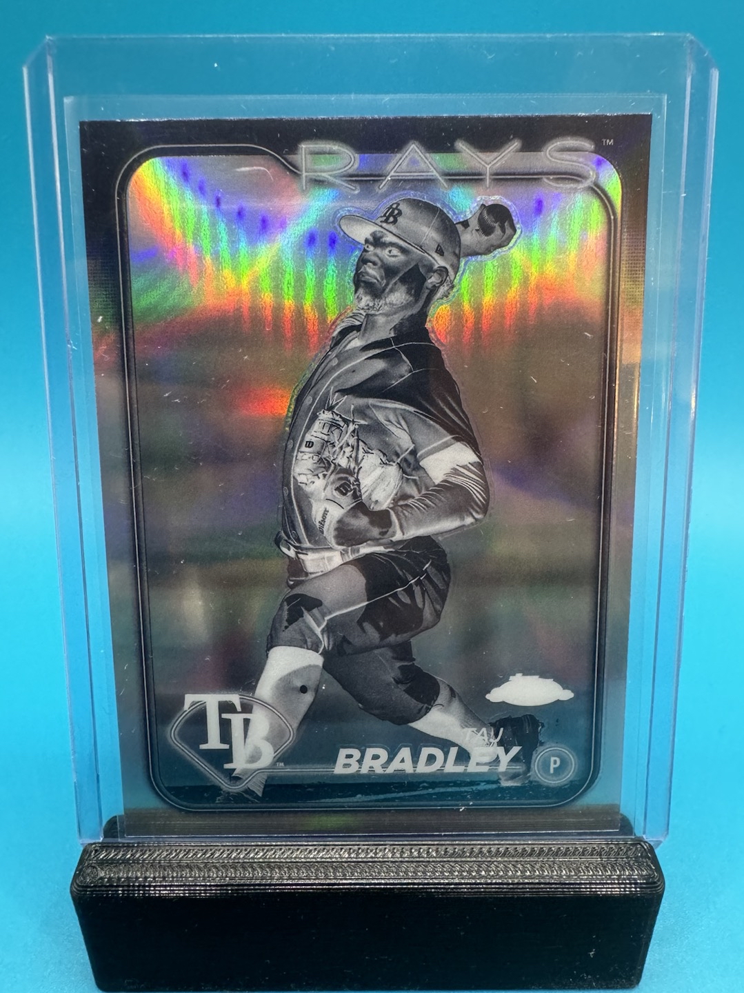 Taj Bradley Topps Chrome Negative Refractor Tampa Bay Rays