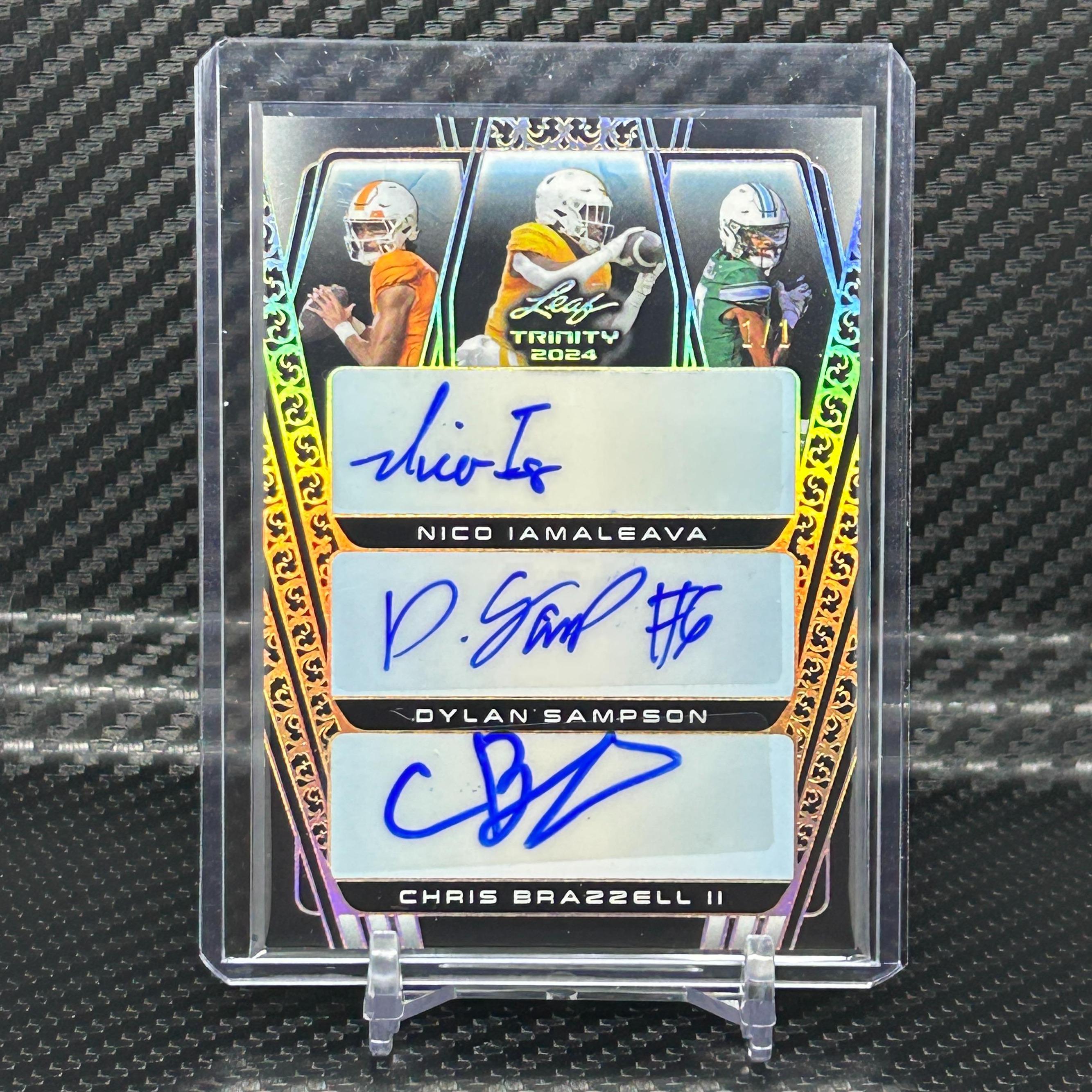2024 Leaf Trinity Nico Iamaleava, Dylan Sampson, Chris Brazzell Triple ...