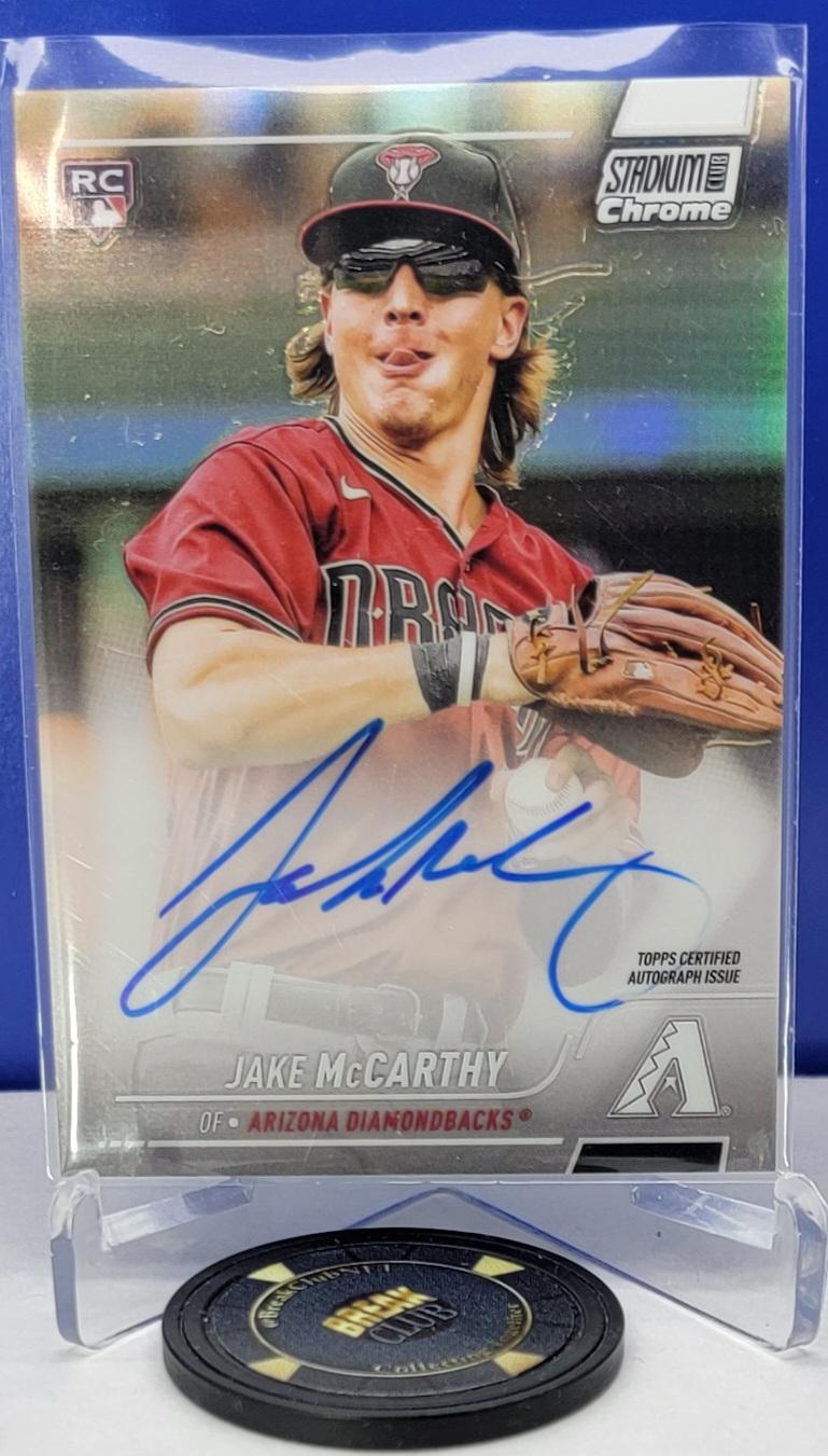 Jake McCarthy 2022 Stadium Club Chrome Rookie RC Refractor Auto SCCBA ...