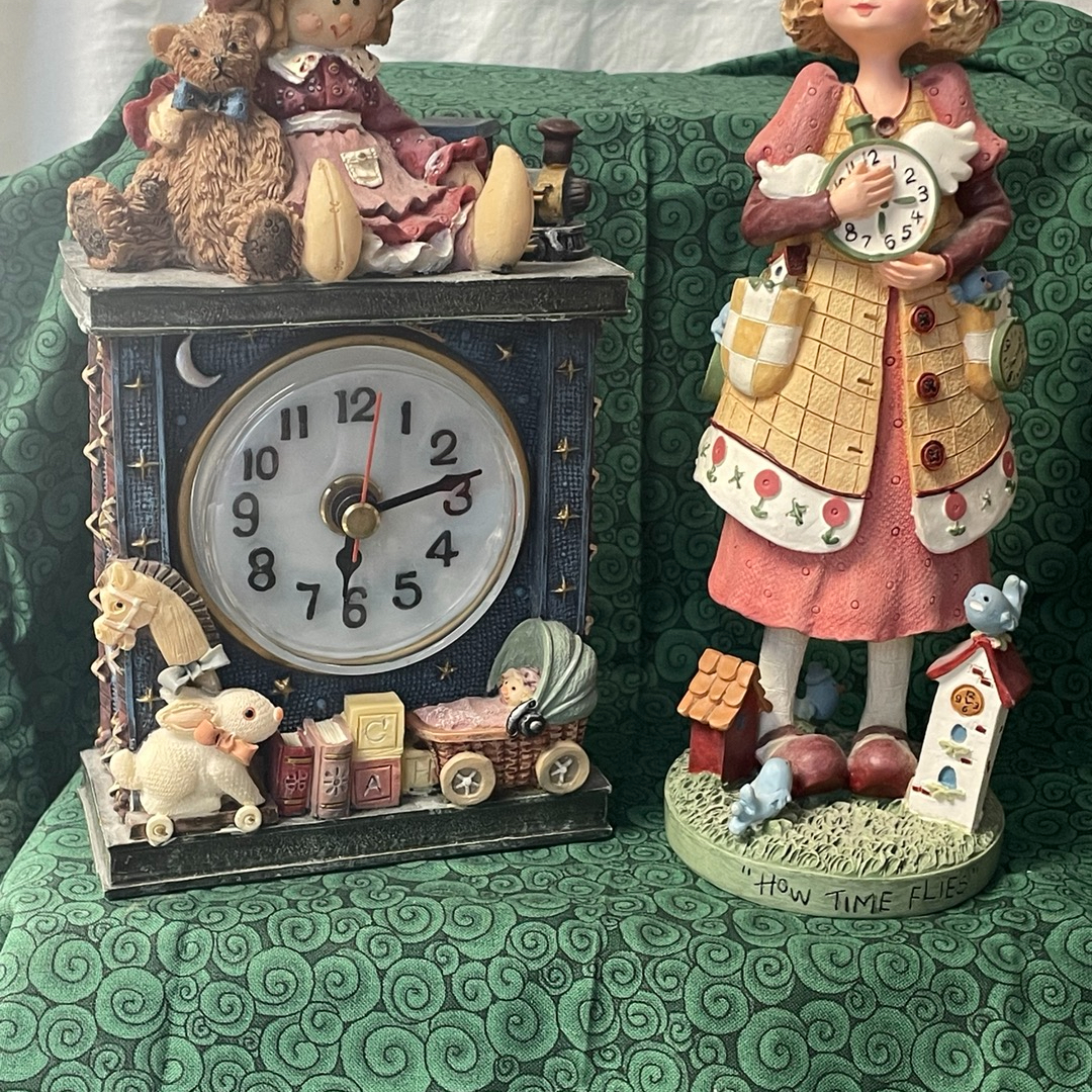 Time Flies Clock And Figurine