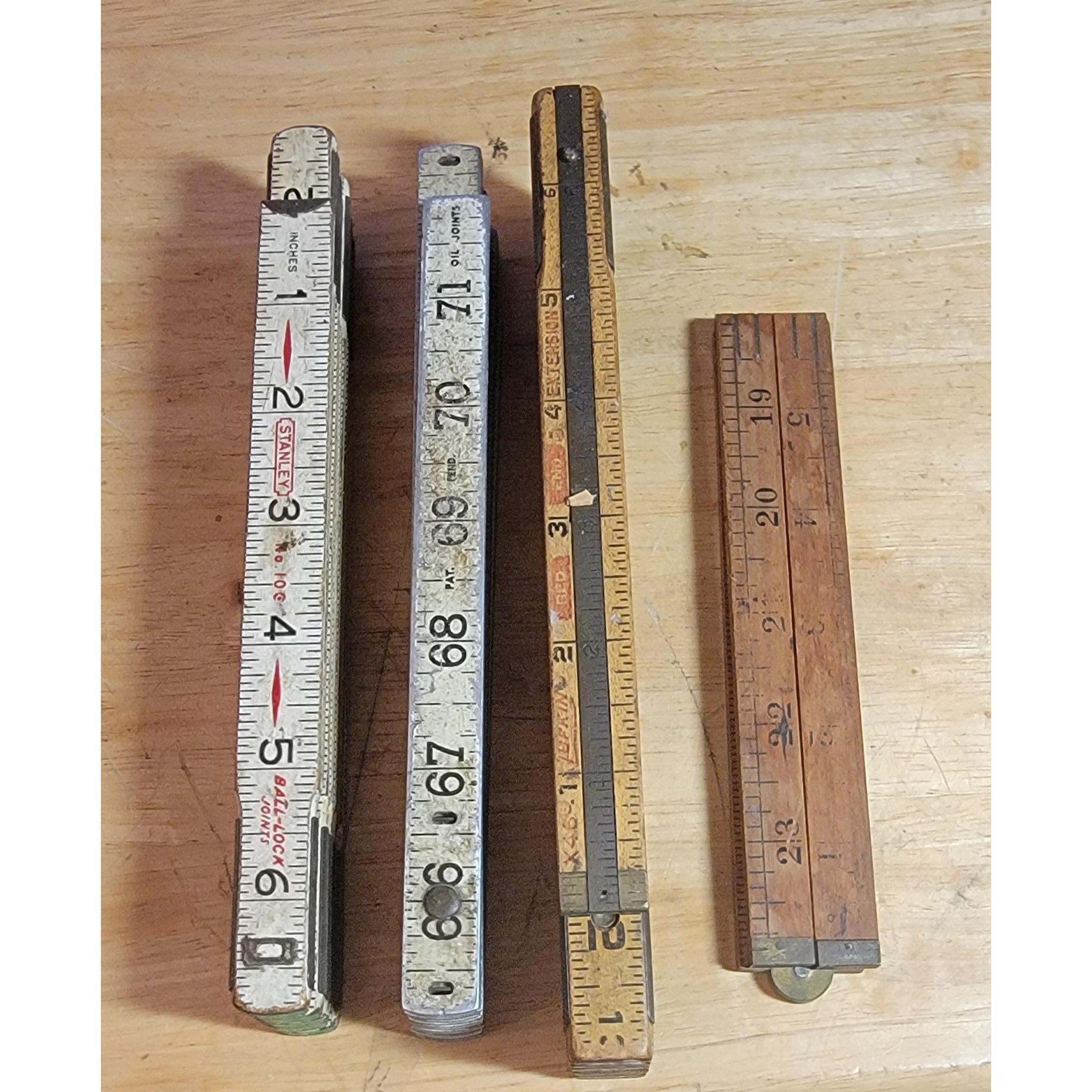 4 old rulers -LUFKIN N0. 751 Pat. 12-3-18 Boxwood, Lufkin X46 extension ...