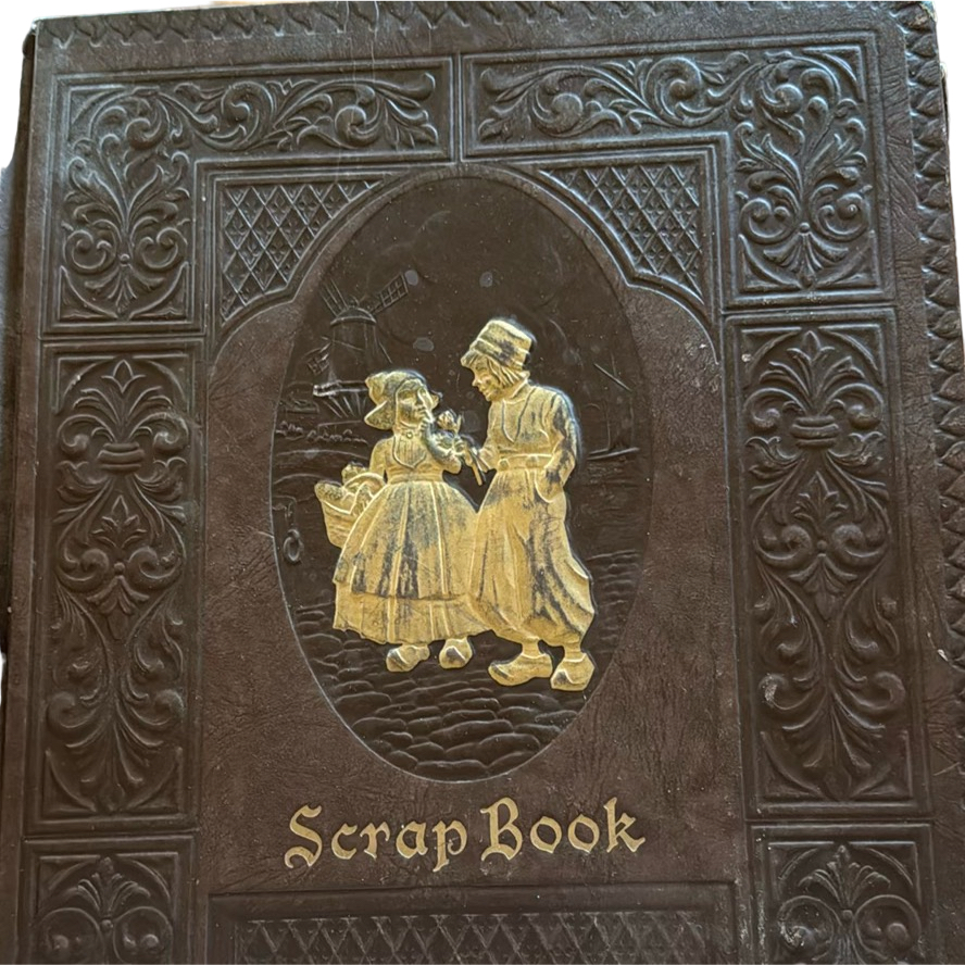 VTG Scrapbook Full Of Authentic Christmas Ephemera 133 Postcards Ads Cards