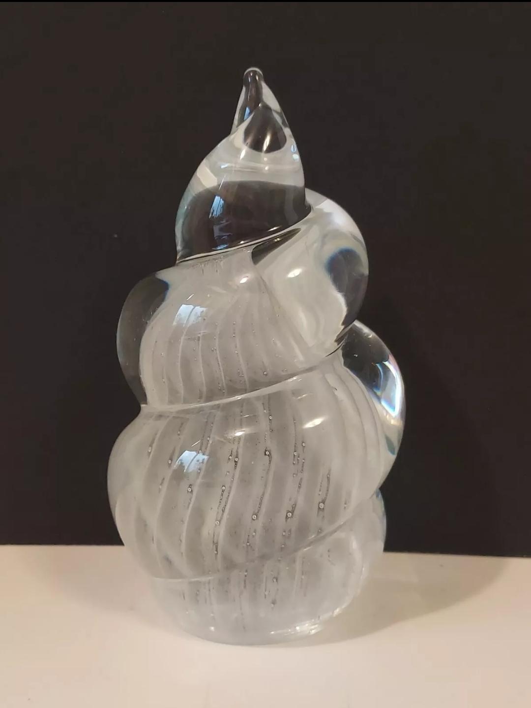 Josef Marcolin Swirl Art Glass Paperweight Sweden