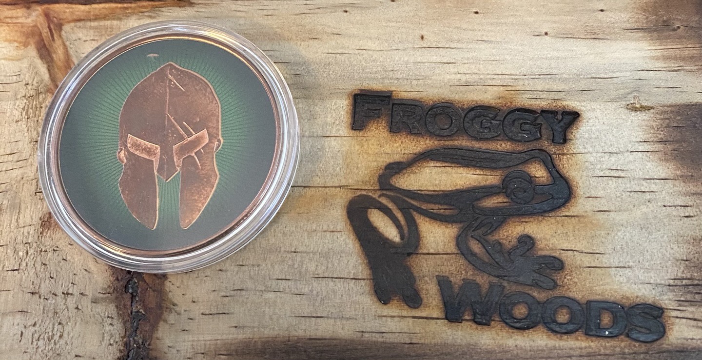 Colorized 1oz 999 Copper Spartan Round