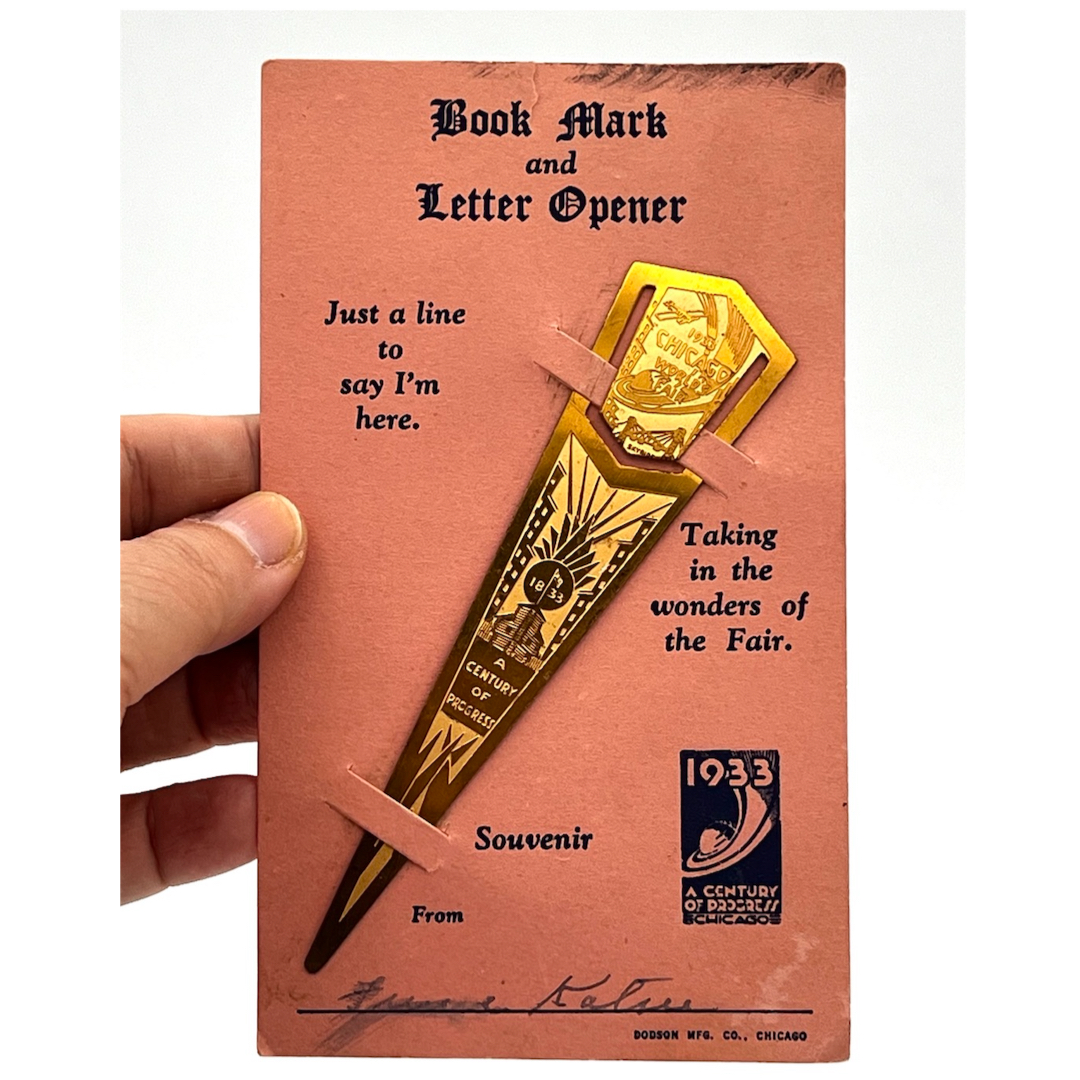 1933 Chicago’s World Fair Bookmark And Letter Opener