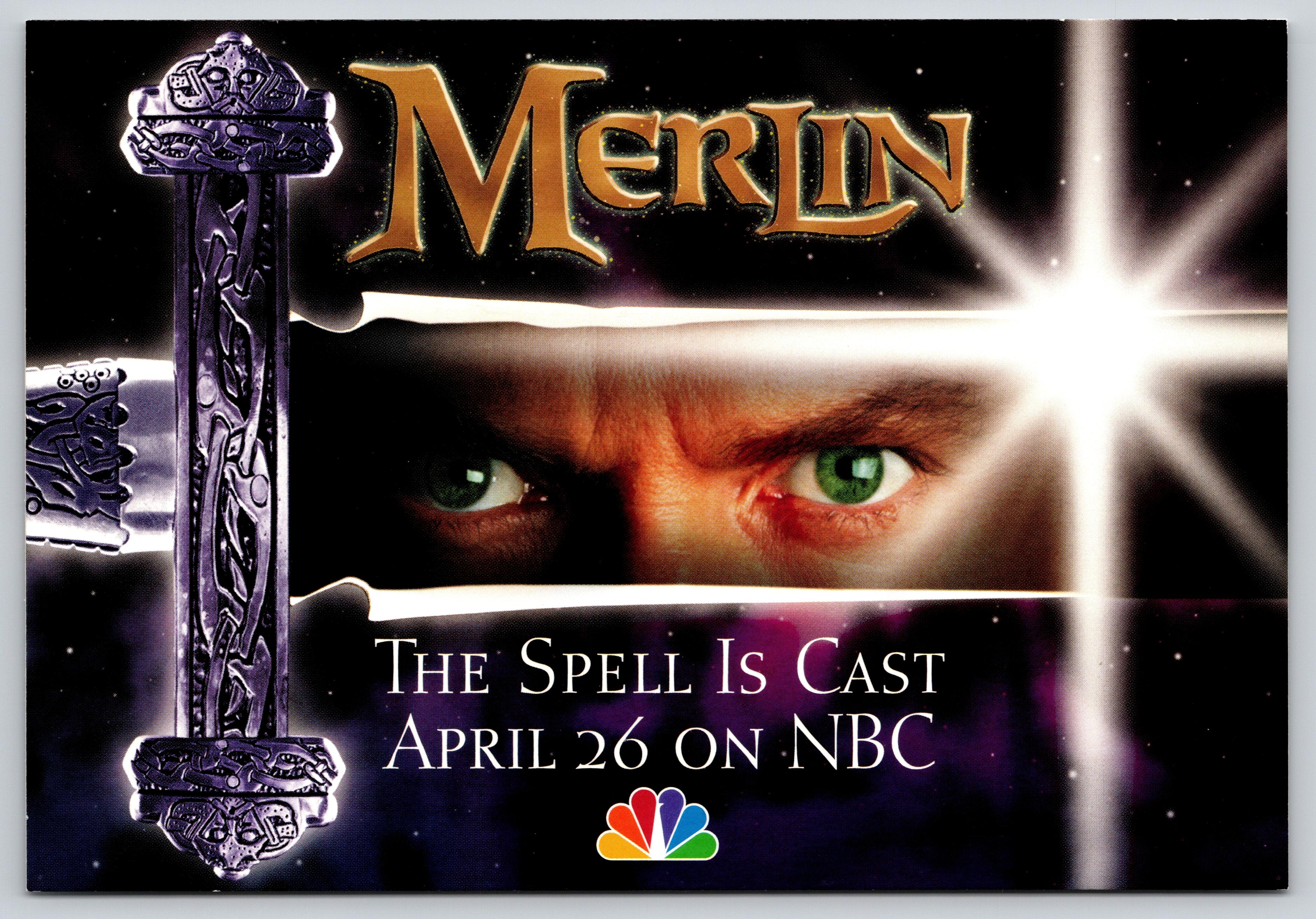 Postcard Merlin NBC Television Series Advertising Sam Neill Helena ...