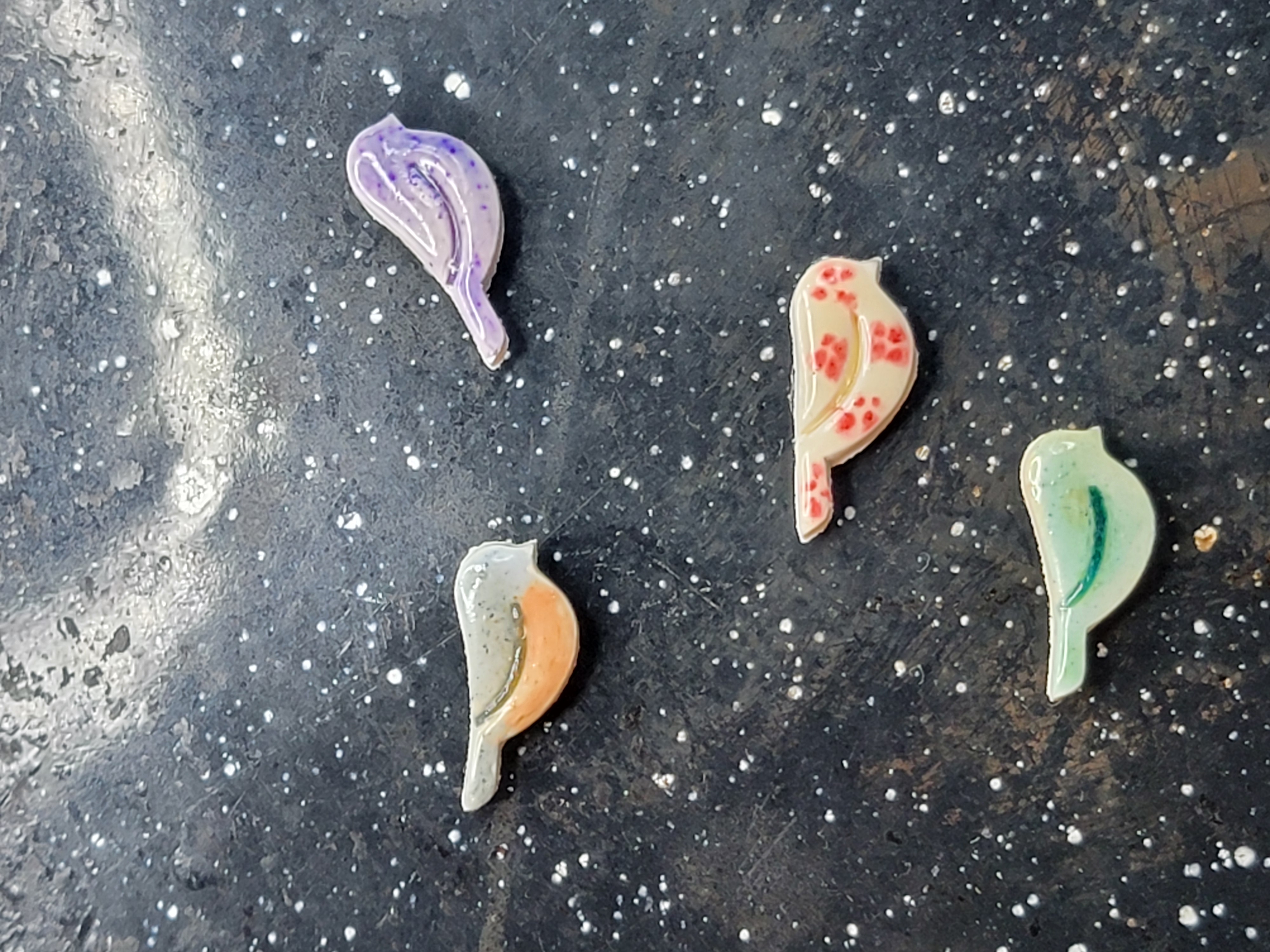 Handmade Bird Magnets Floral