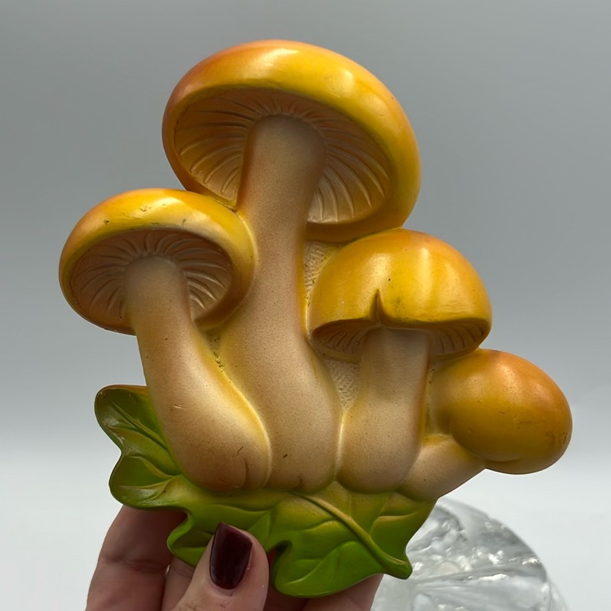 1978 Miller Studio Chalkware Mushroom Wall Art 5.5”